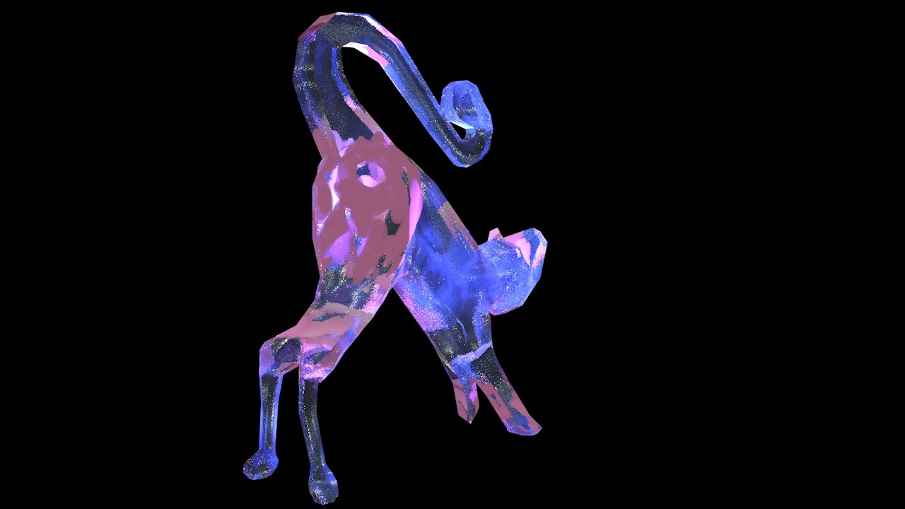 ArtStation - Cinema 4D - Cat glass sculpture