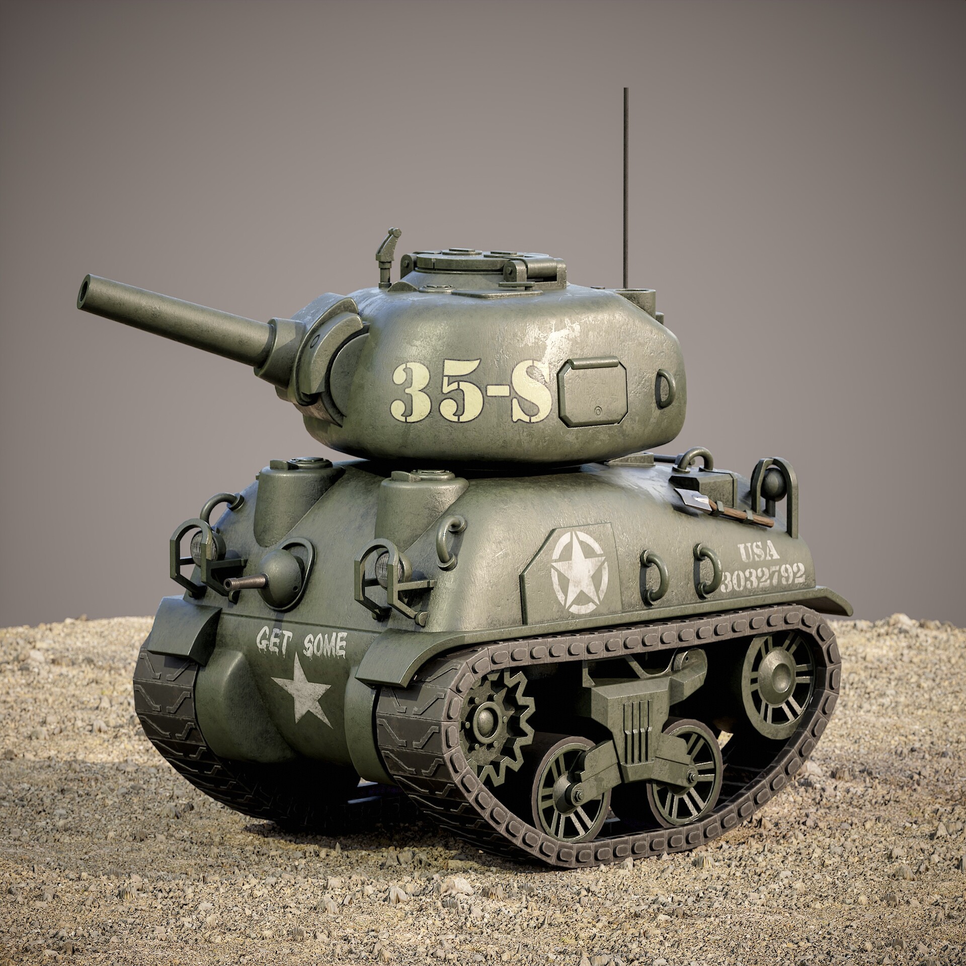 ArtStation - Mini Sherman Tank
