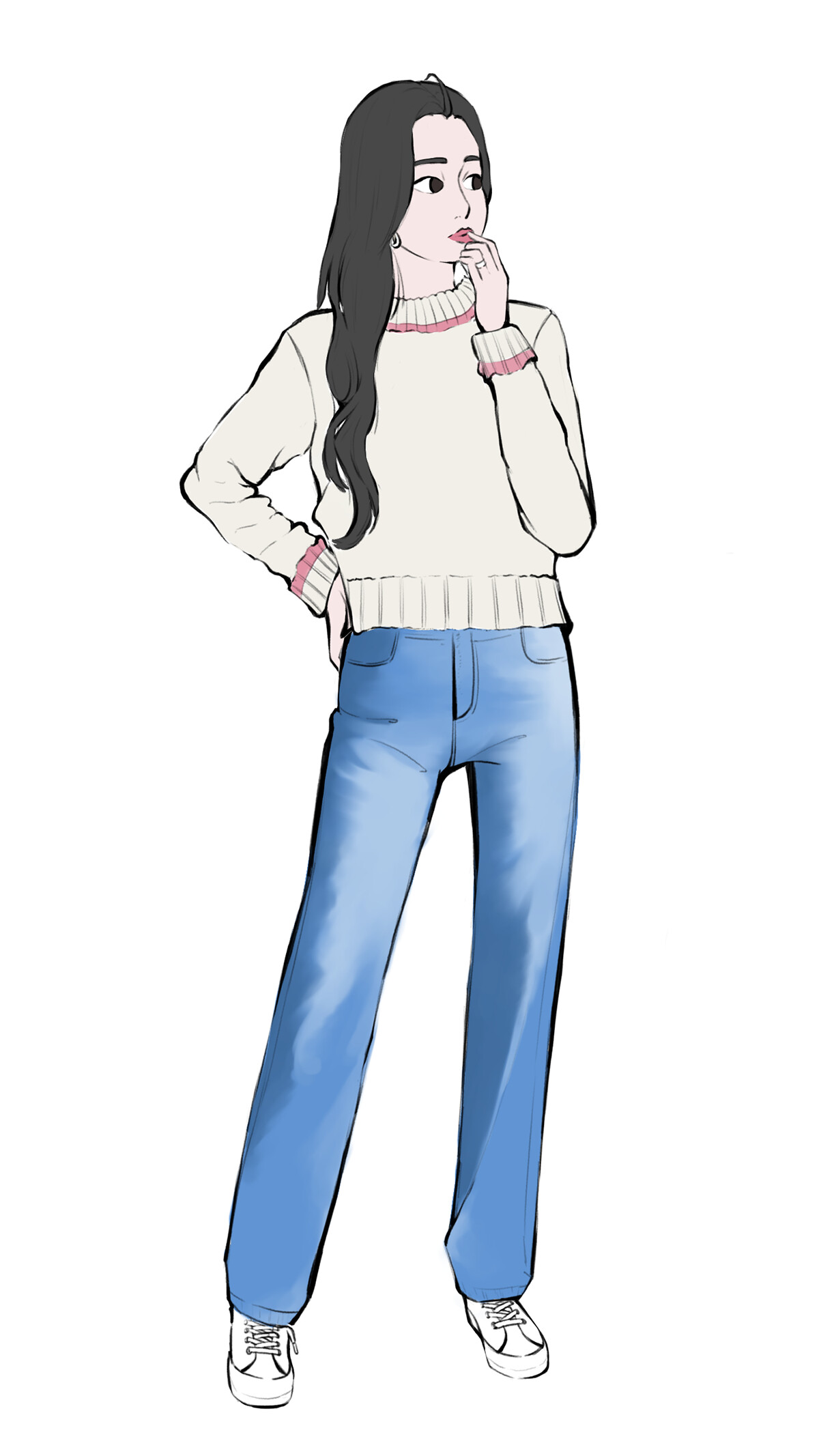 ArtStation - Girl Standing Practice Drawing