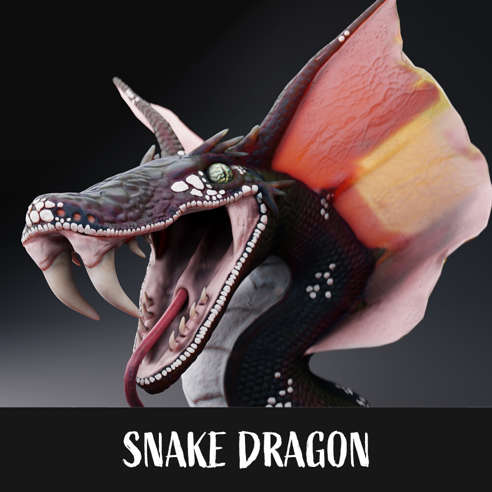 ArtStation - Snake Dragon Bust