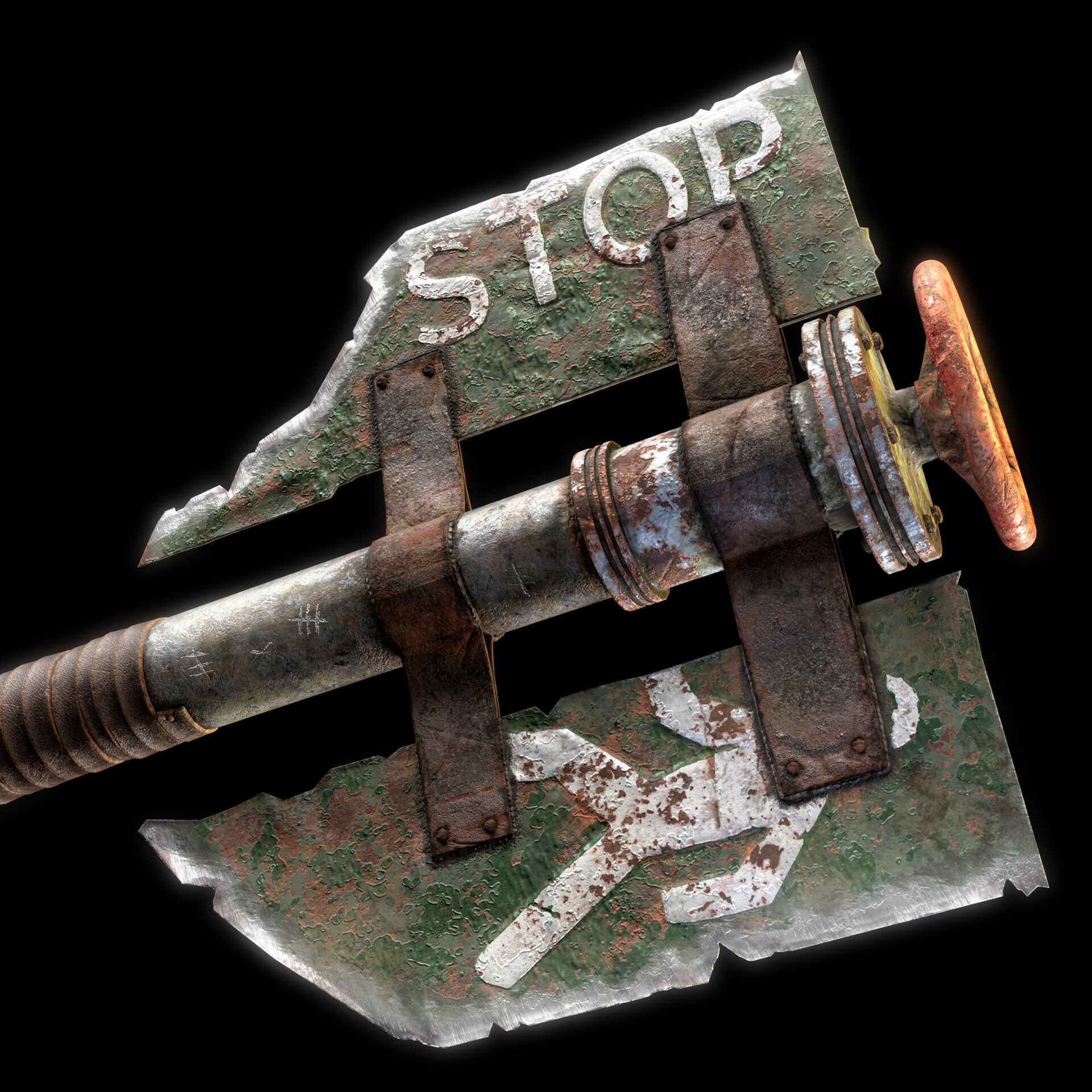 ArtStation - Old Road sign axe