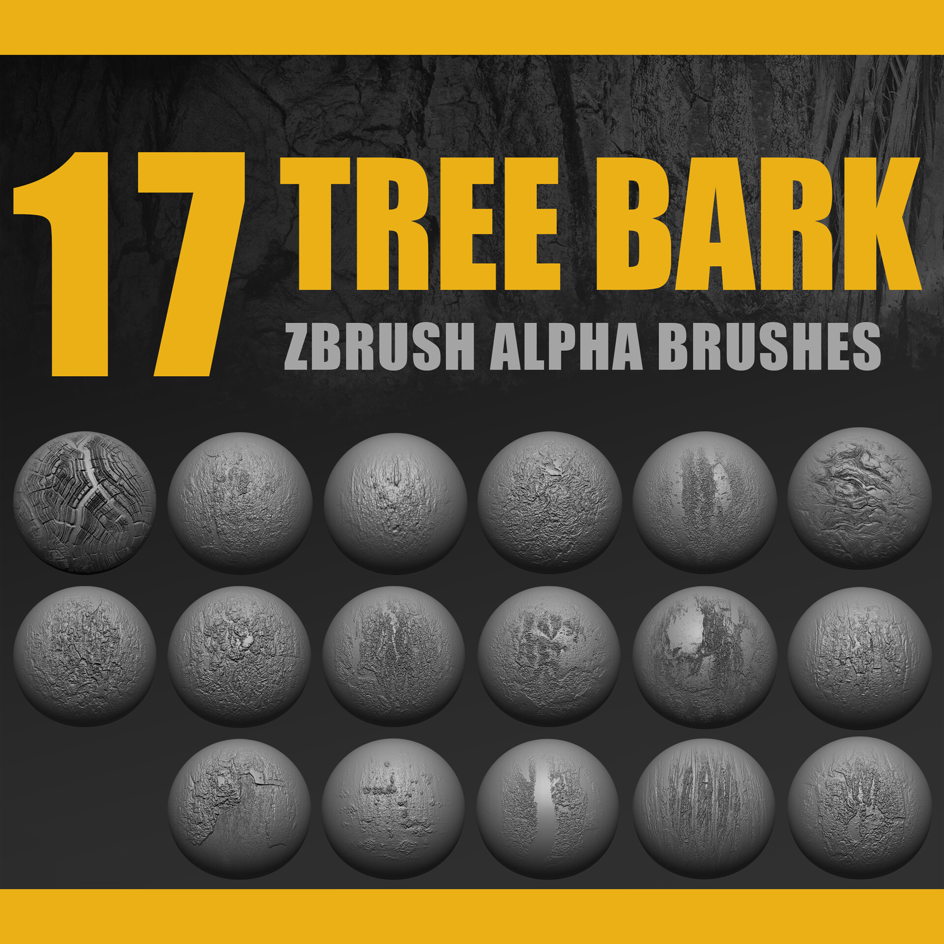 ArtStation - Tree Bark Brushes