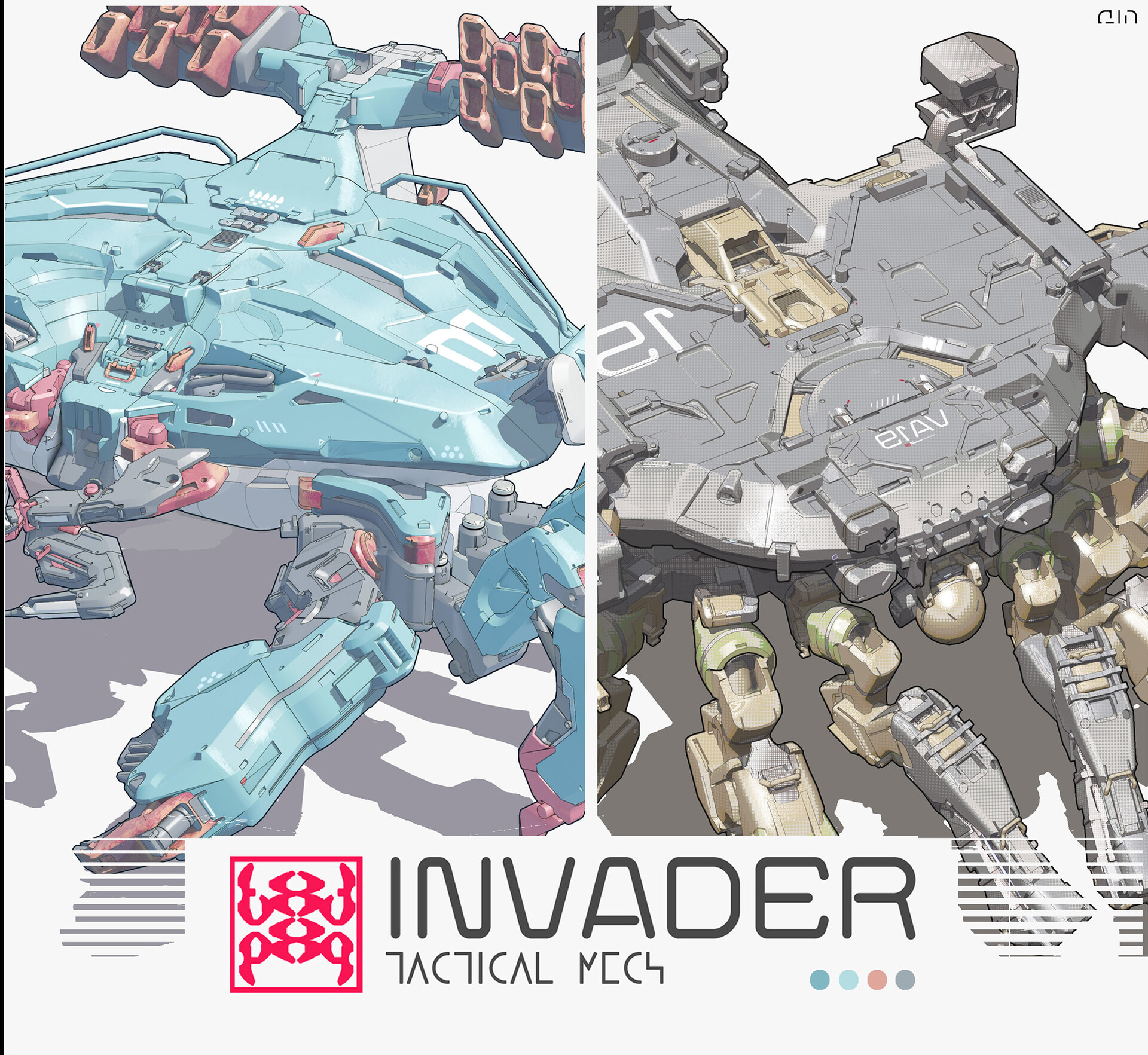 ArtStation - "Invader" mech pack