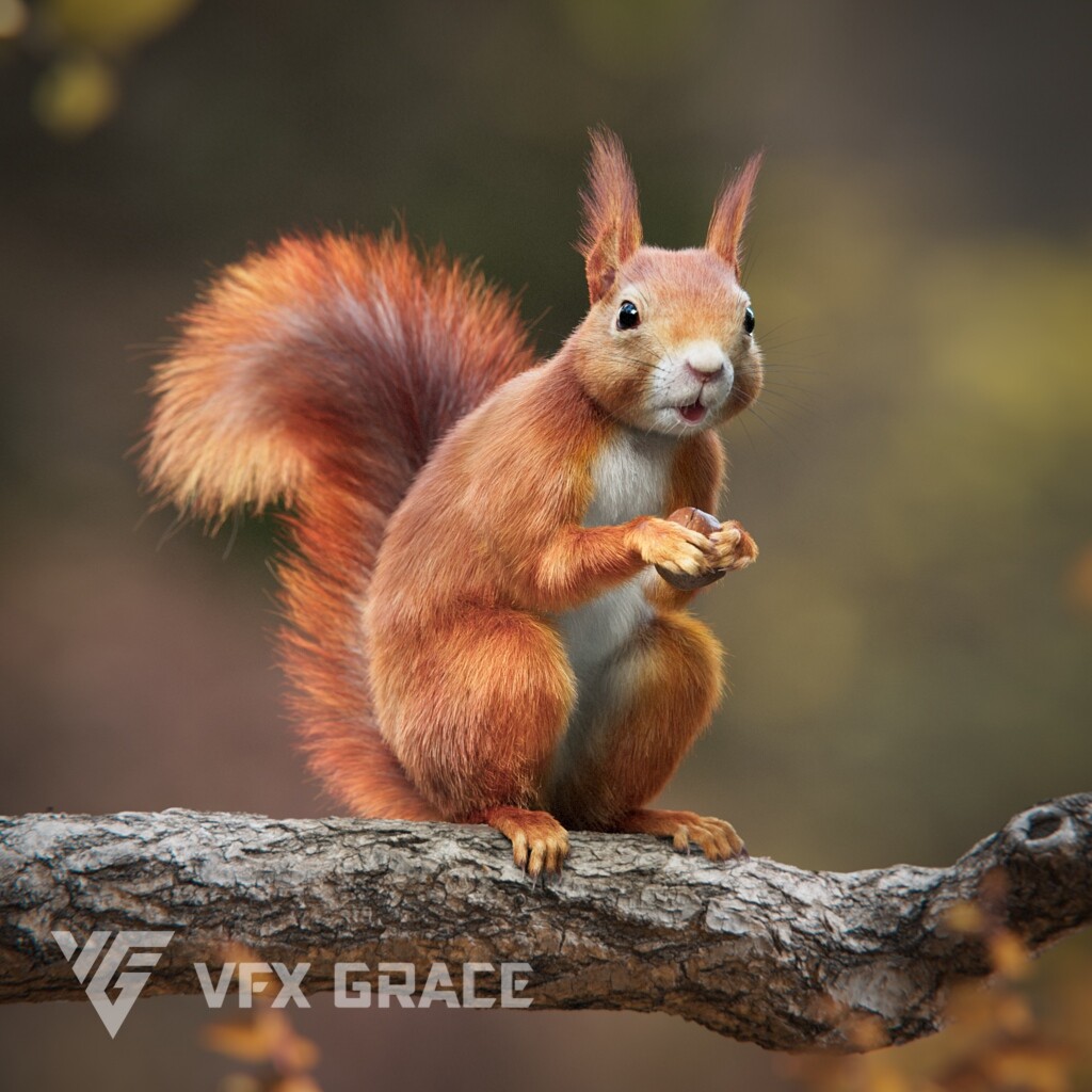 ArtStation - Red Squirrel Summer Animated - MAYA Character Asset
