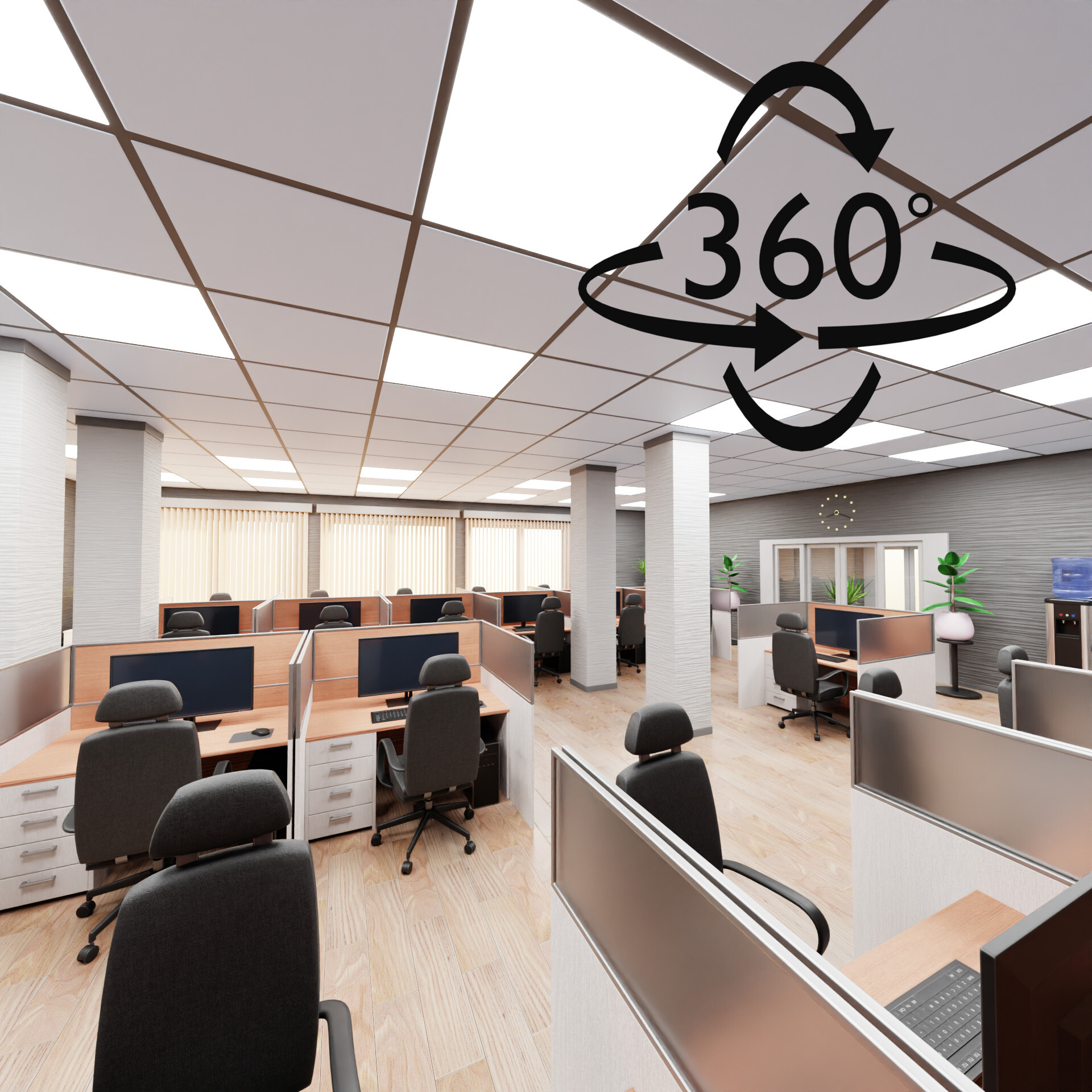 ArtStation - Modern Open-Plan Office Visualization