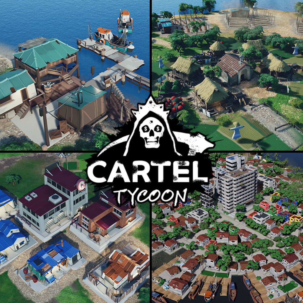 ArtStation - Cartel Tycoon models (Buildings,Transport,Plants,Environment)