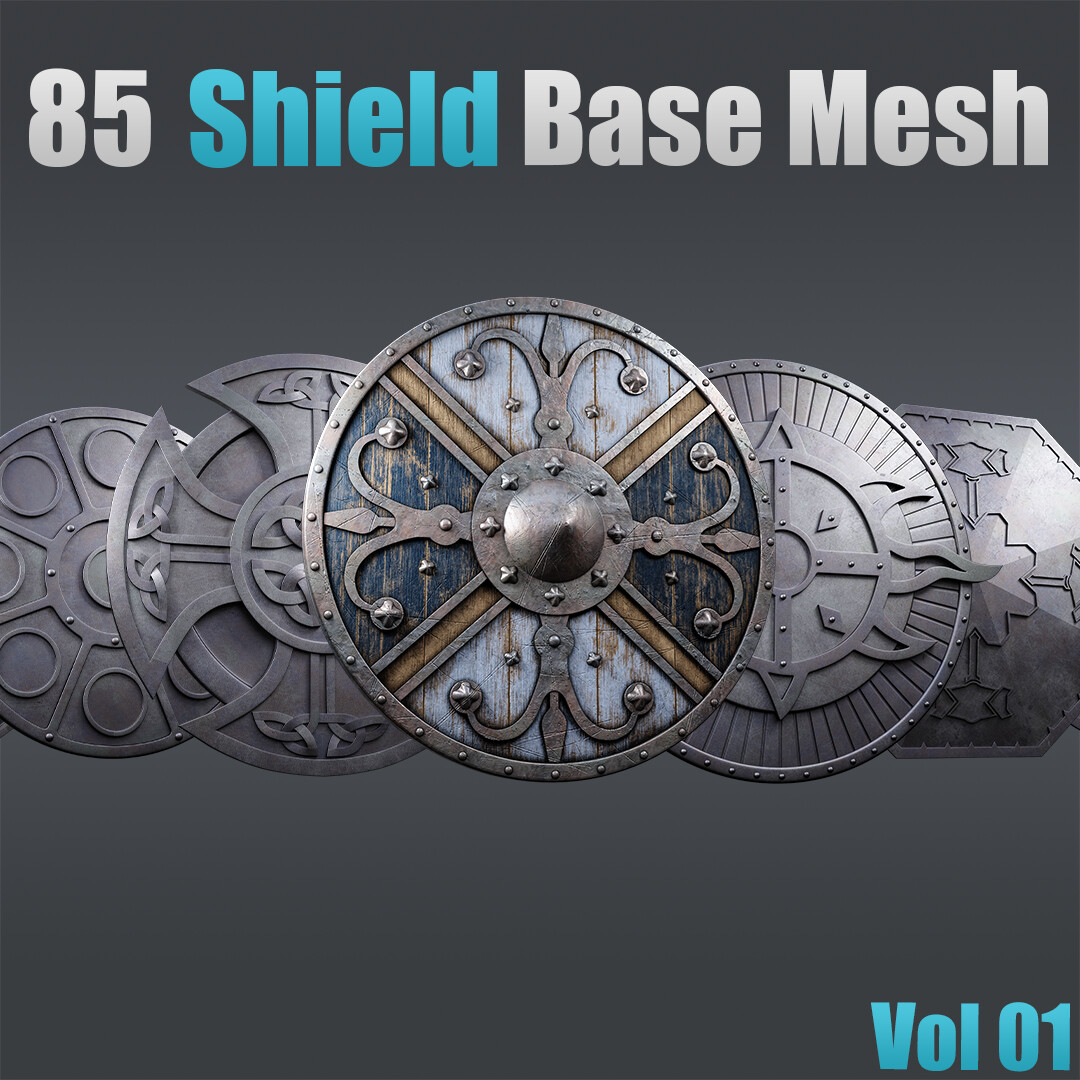 ArtStation - 85 Shield Base Mesh - VOL 01