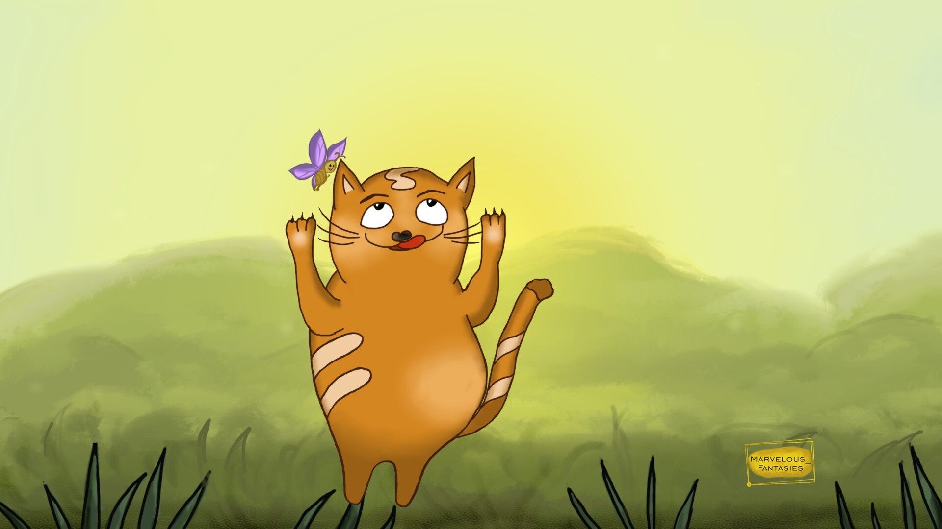 ArtStation - Animation. Funny cat.