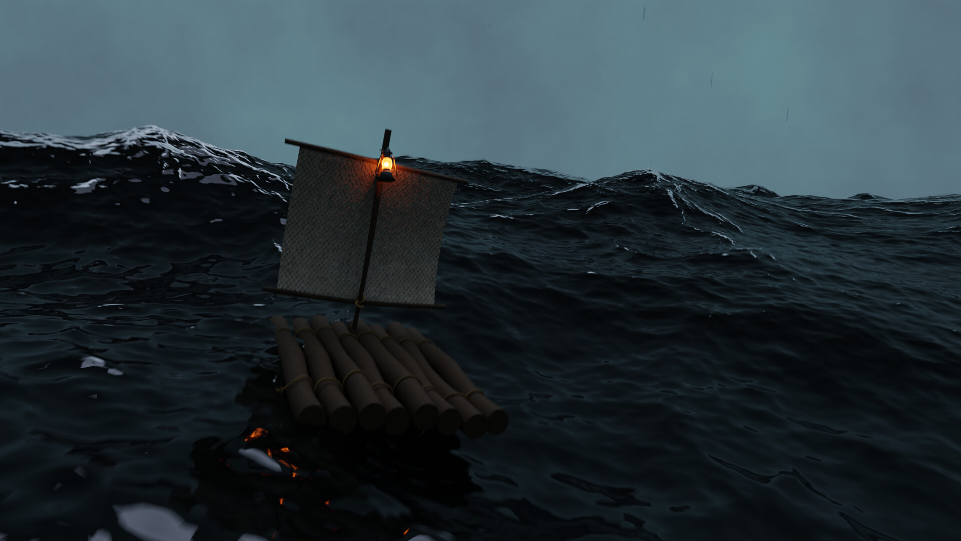 ArtStation - "Lost at Sea: The Abandoned Raft"