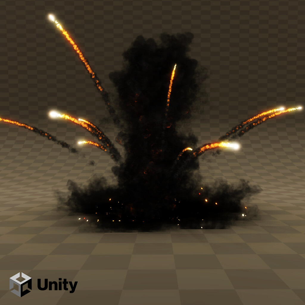 ArtStation - Particle explosion with fiery debris