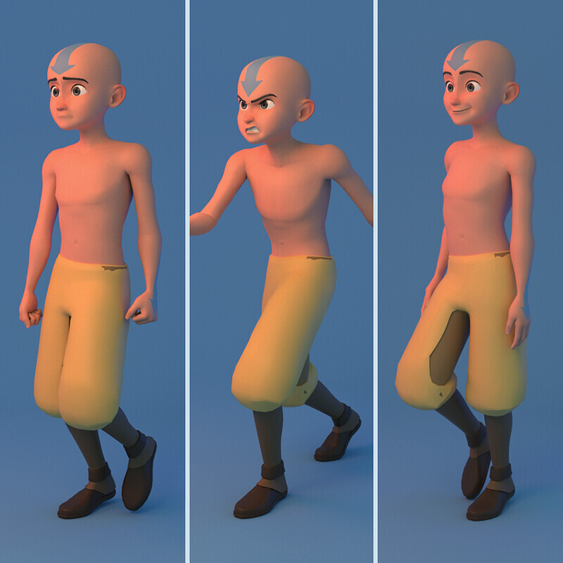ArtStation - Avatar Aang Walk Cycles
