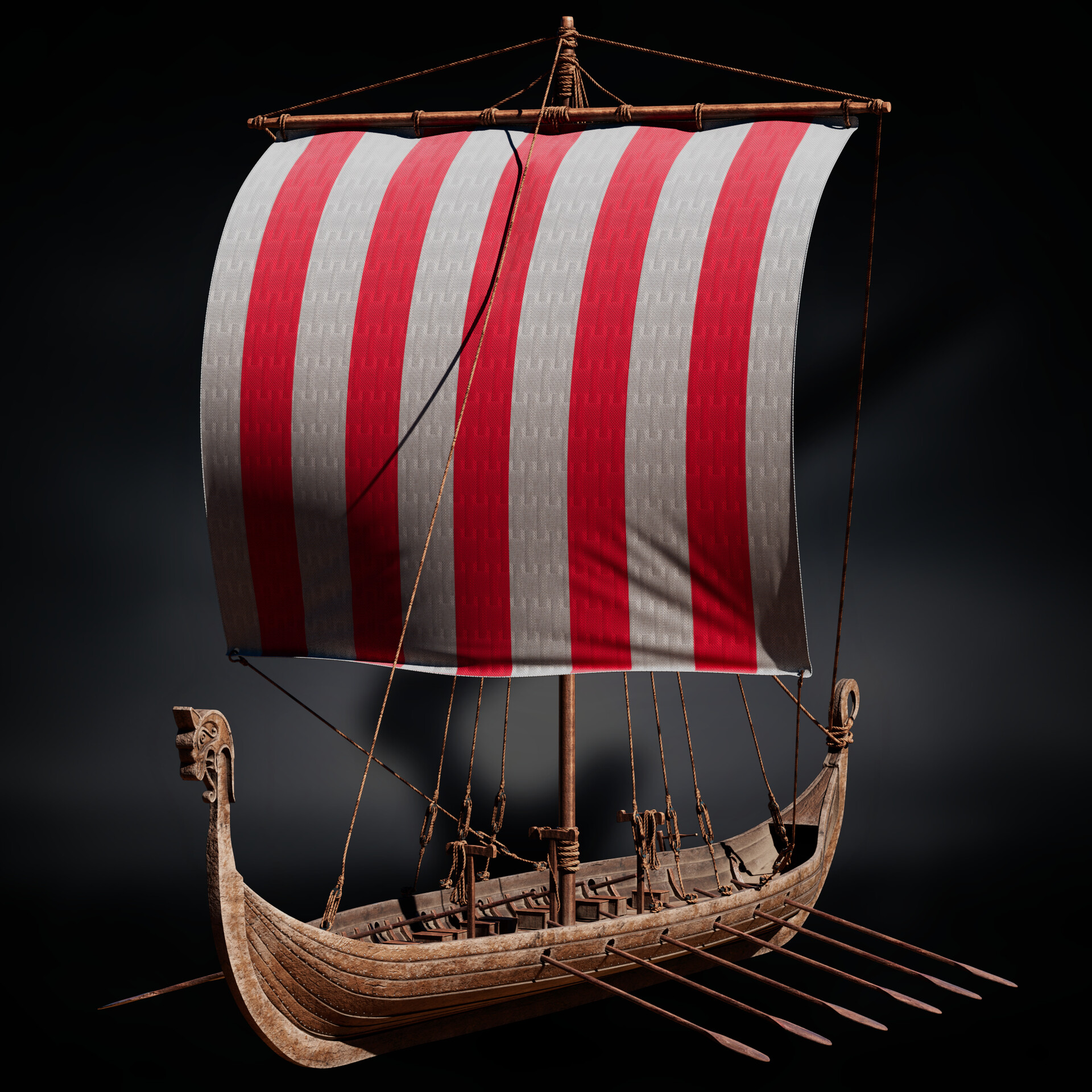 ArtStation - Viking Sail Boat