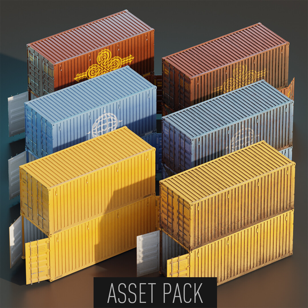 ArtStation - AssetPack: Cargo Containers PACK - NEW / WORN