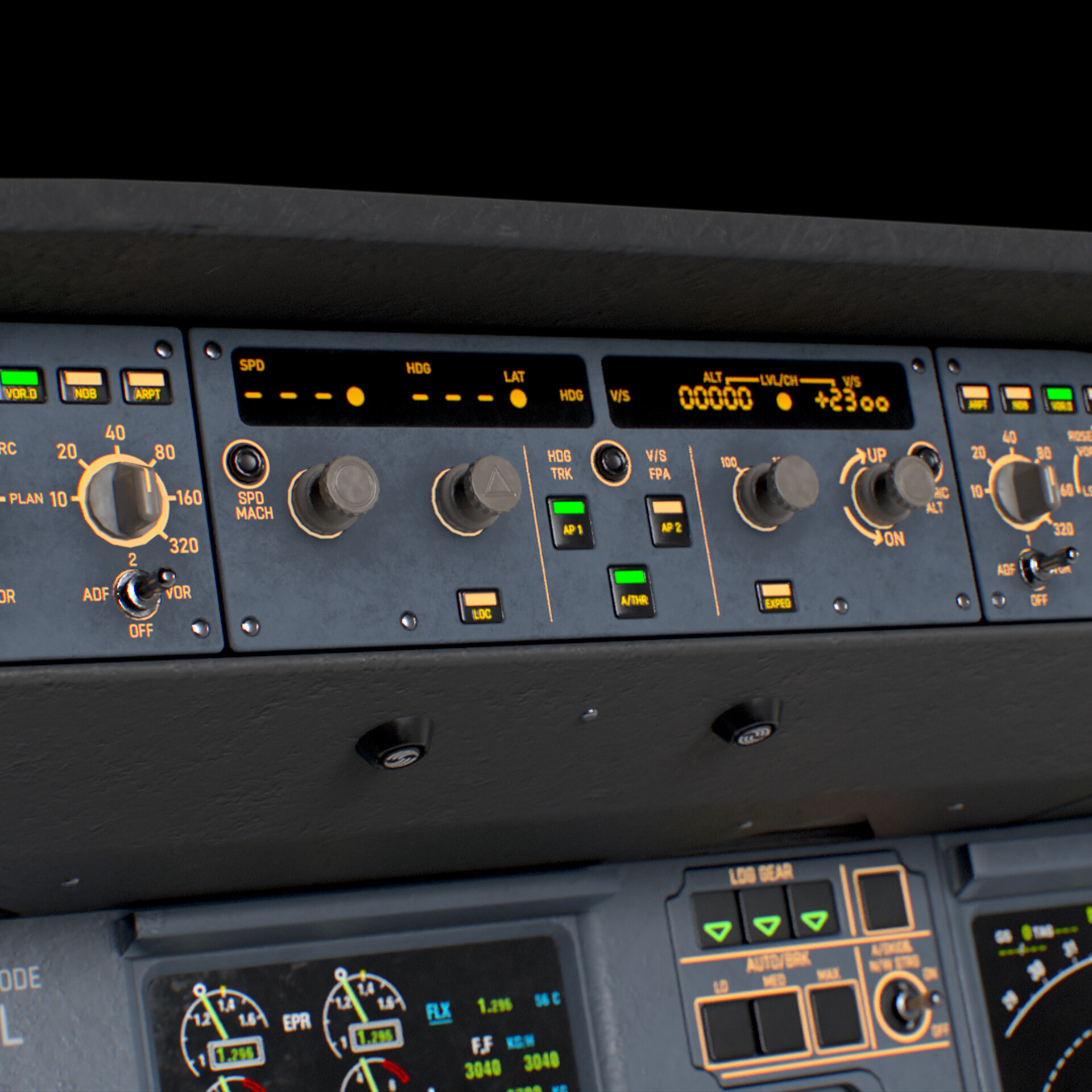 ArtStation - Airbus A320 Flight Deck - FCU, EFIS, Main Panels