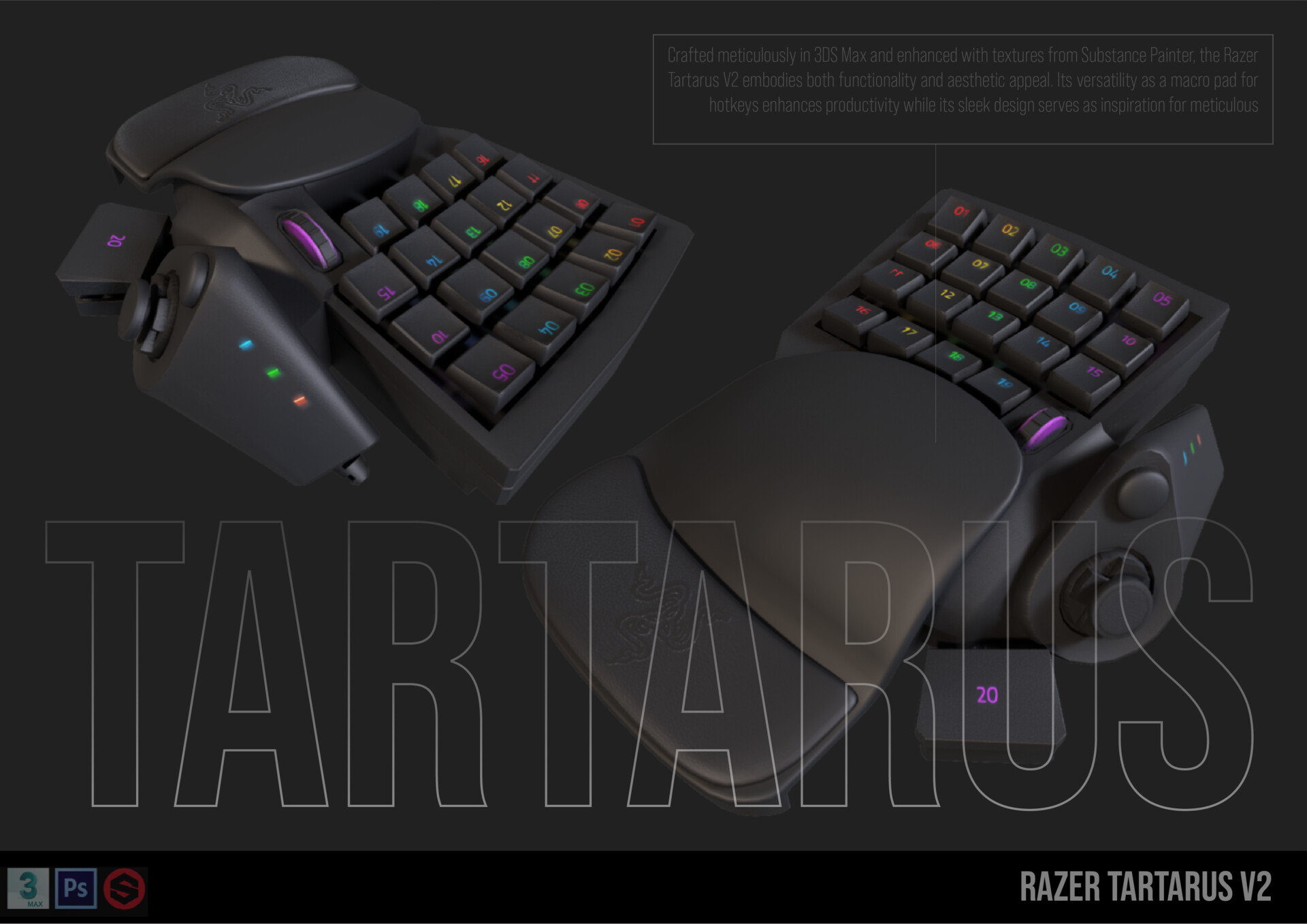 Royce Zhang - Razer tartarus v2 3D model