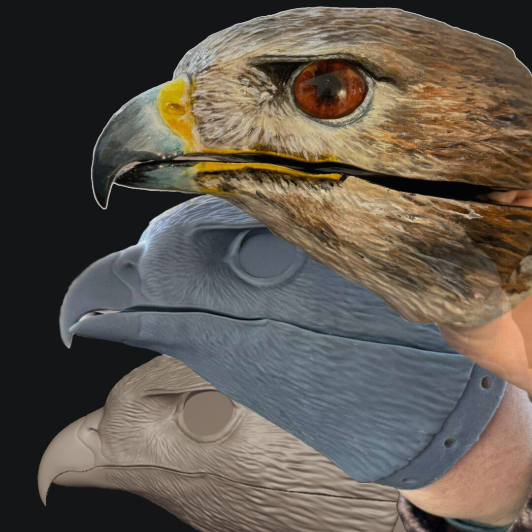 ArtStation - Hawk hand puppet 3d Print