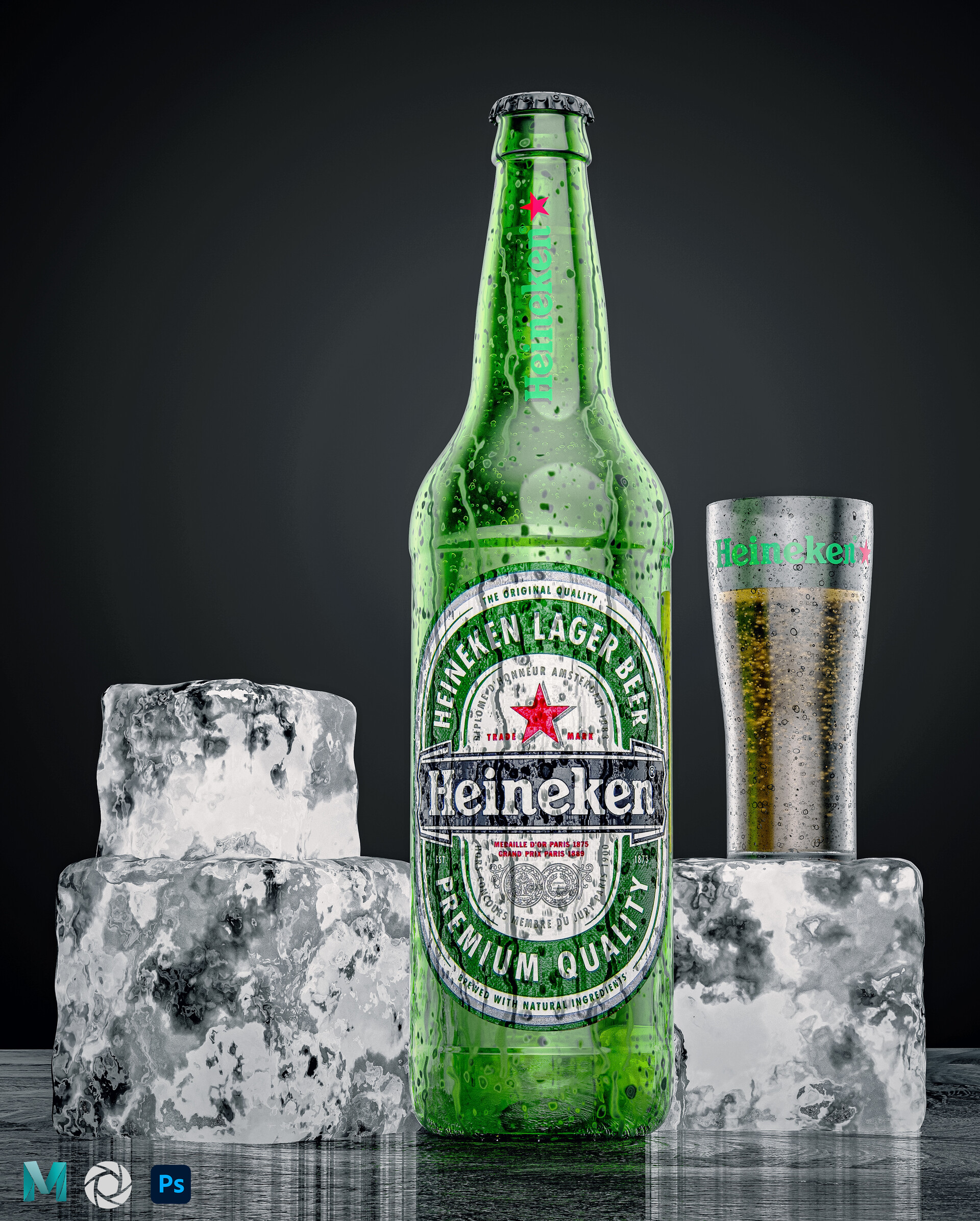 ArtStation - Heineken Beer 3D Product Photography