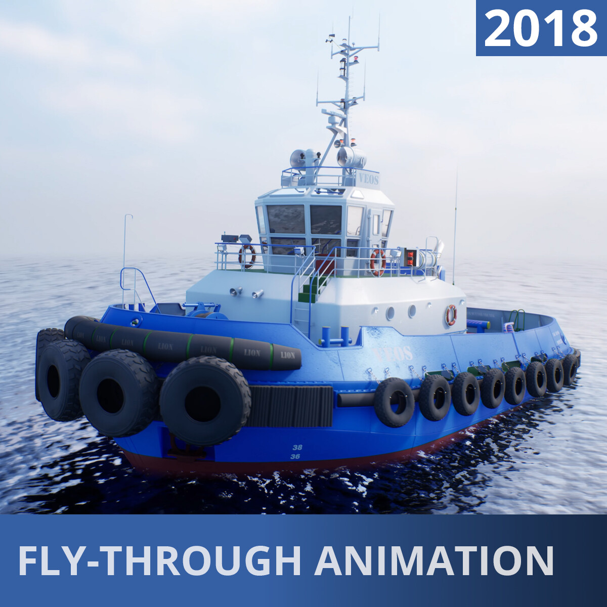 ArtStation - Tug vessel - fly-through animation