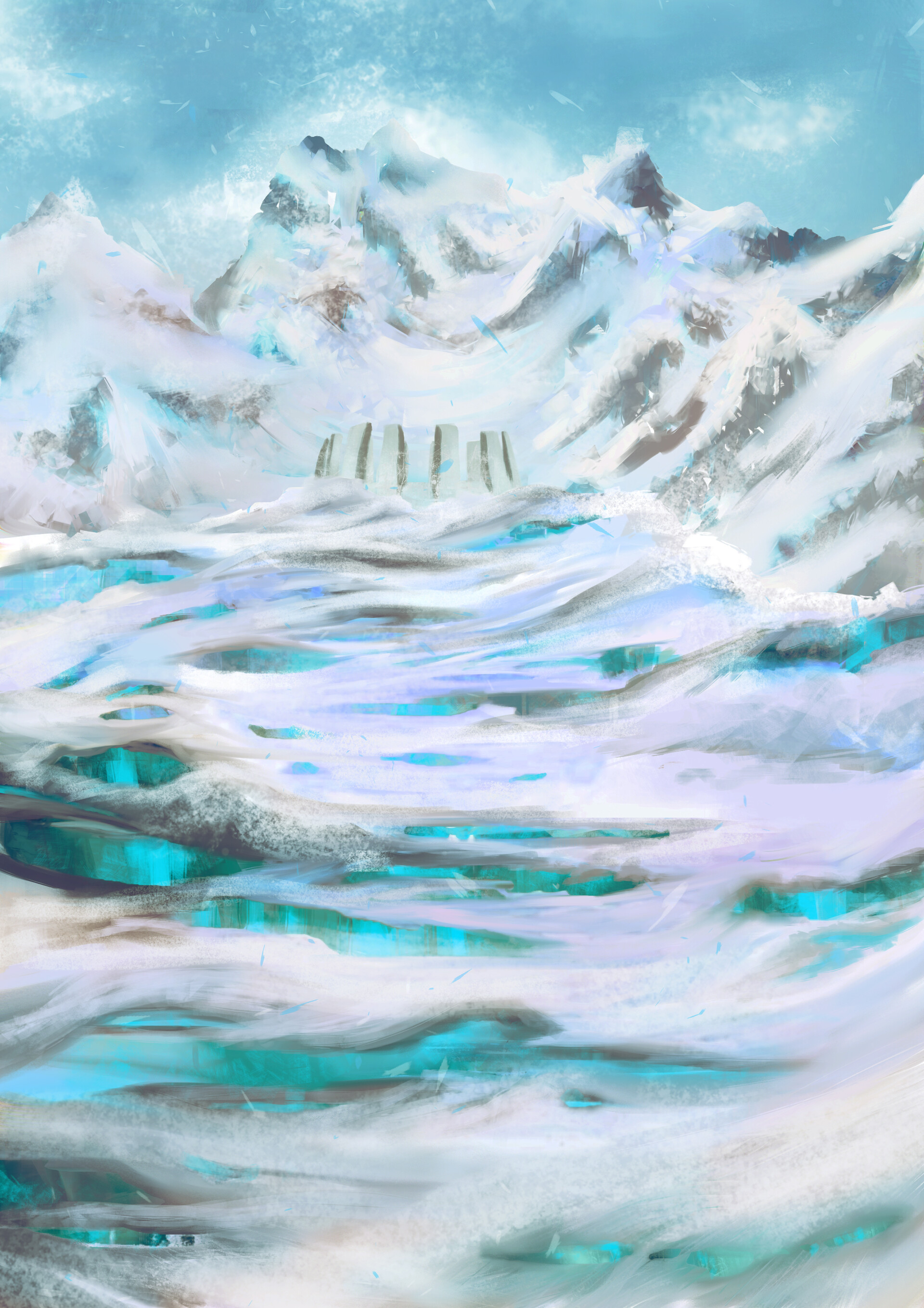 ArtStation - SNOWY MOUNTAINS_CONCEPT ART