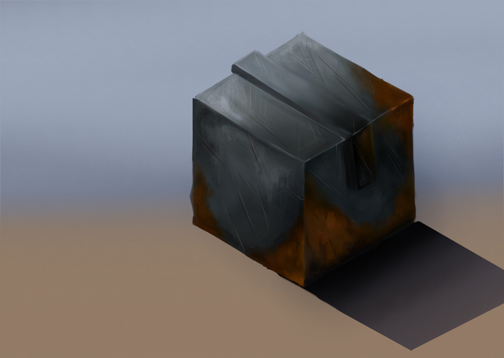 ArtStation - metal box with rust