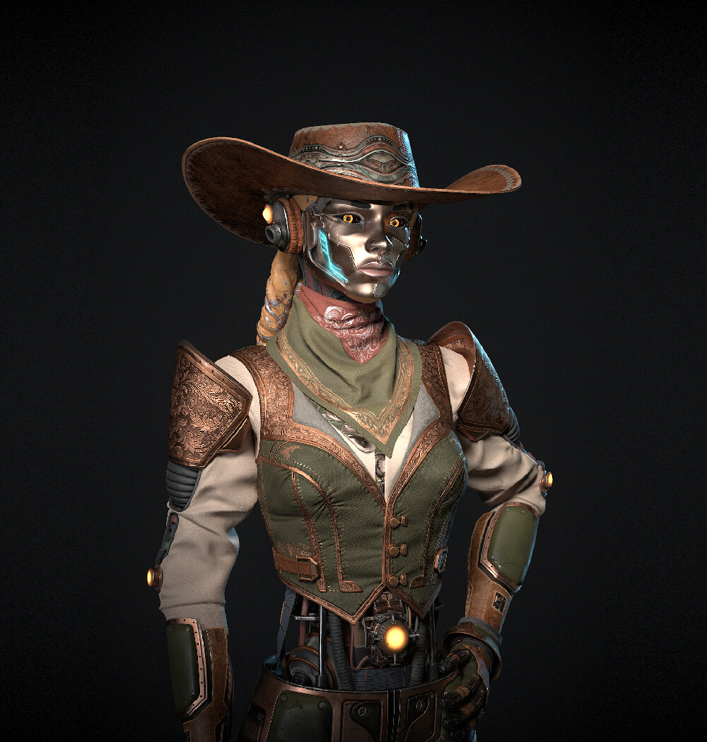 ArtStation - Robot cowboy - Montana | Character for VR game