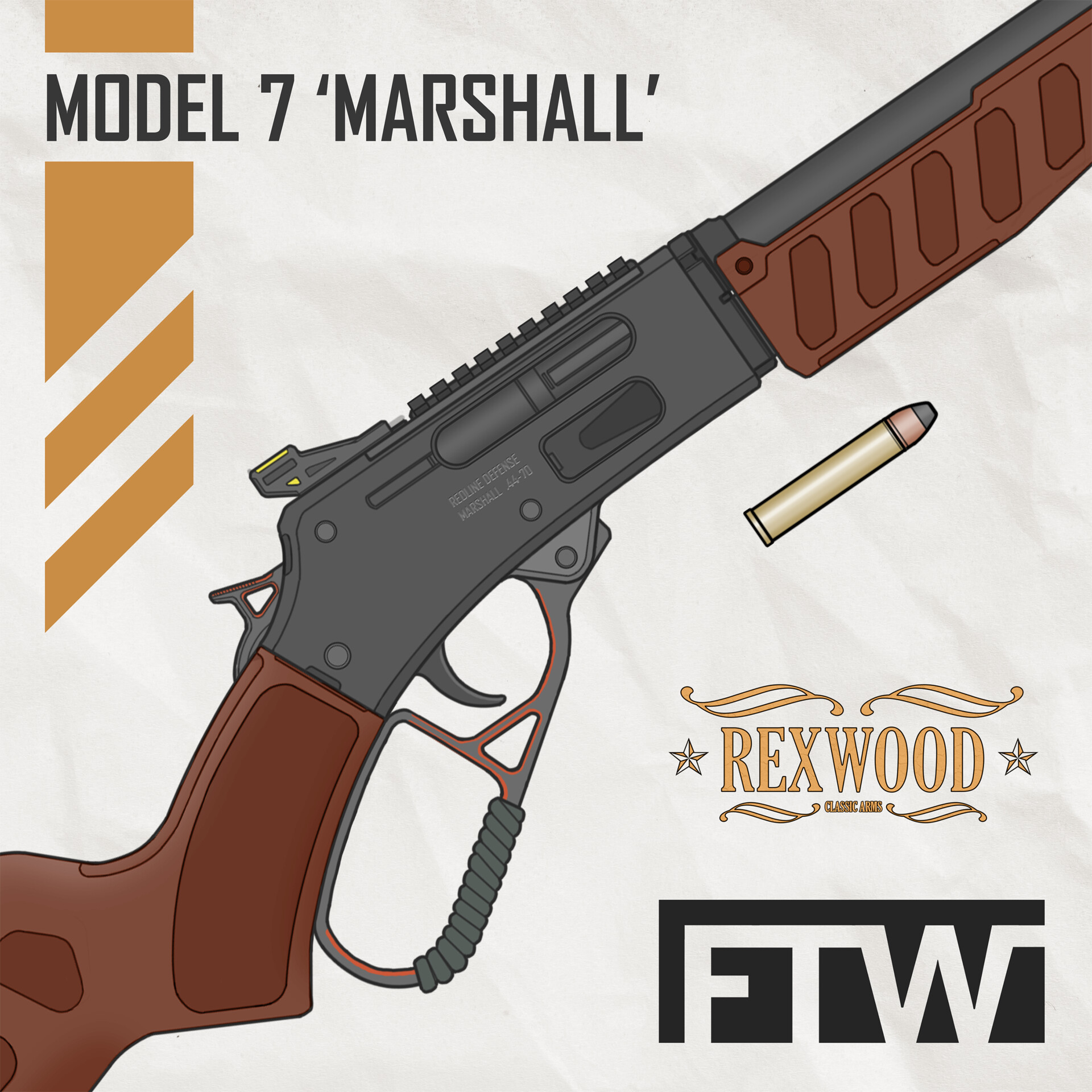 ArtStation - Lever-Action Rifle - Model 7 'Marshall'