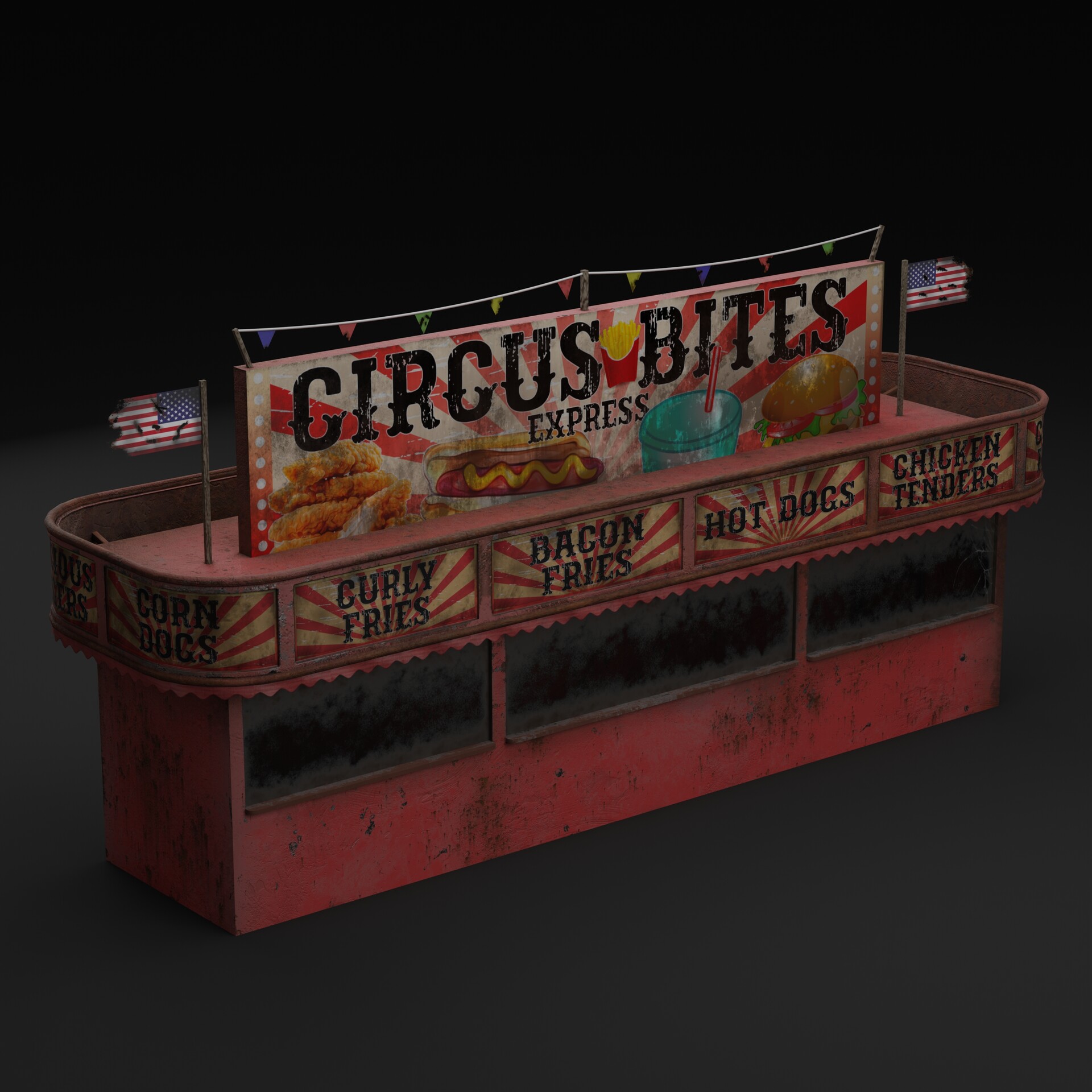 ArtStation - Game-Ready Asset Abandoned Food Stand