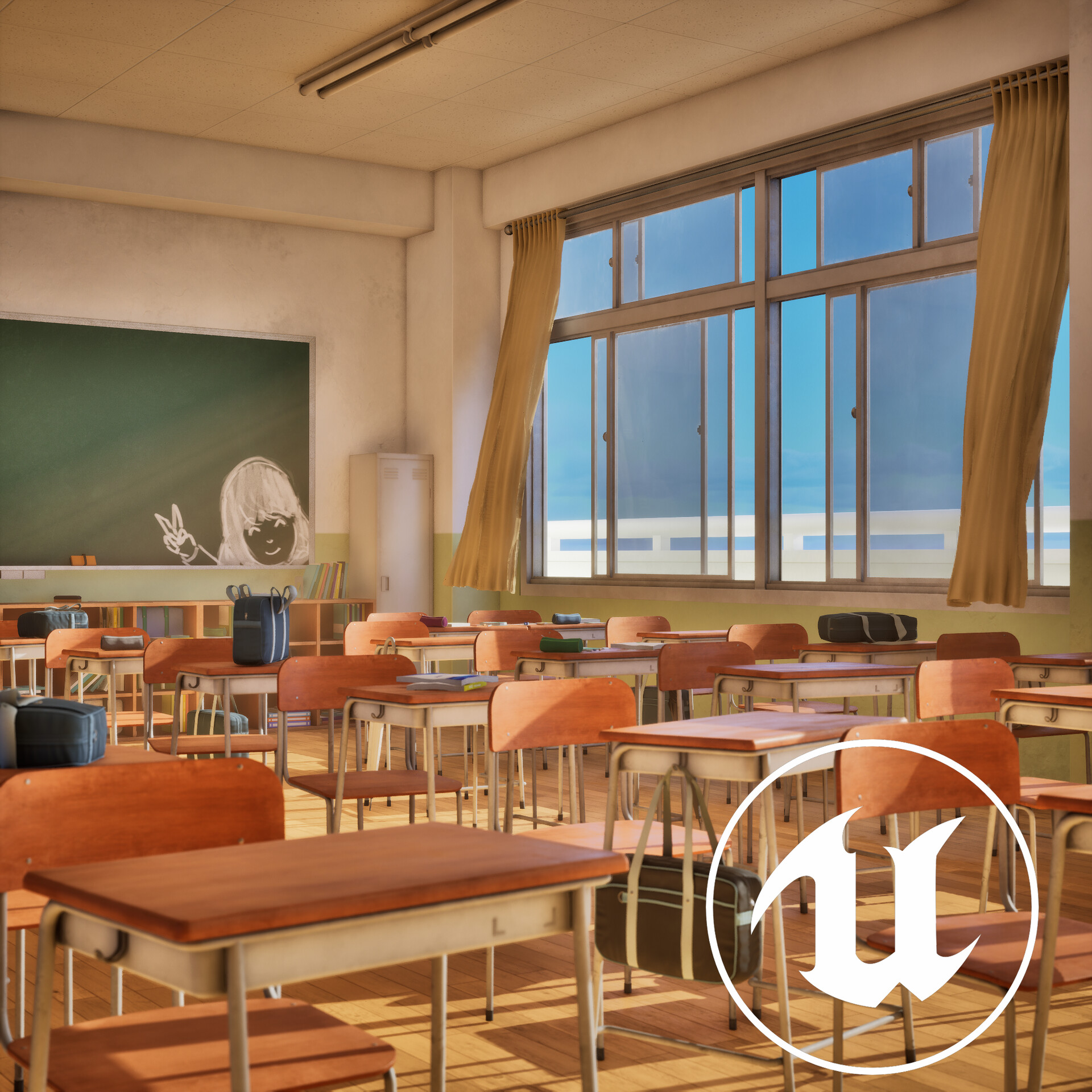 ArtStation - Japanese Classroom - Unreal Engine 5
