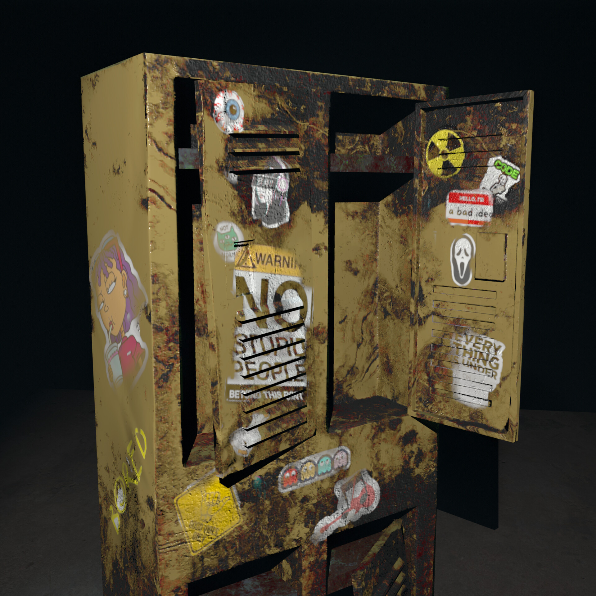 ArtStation - Creepy School Locker