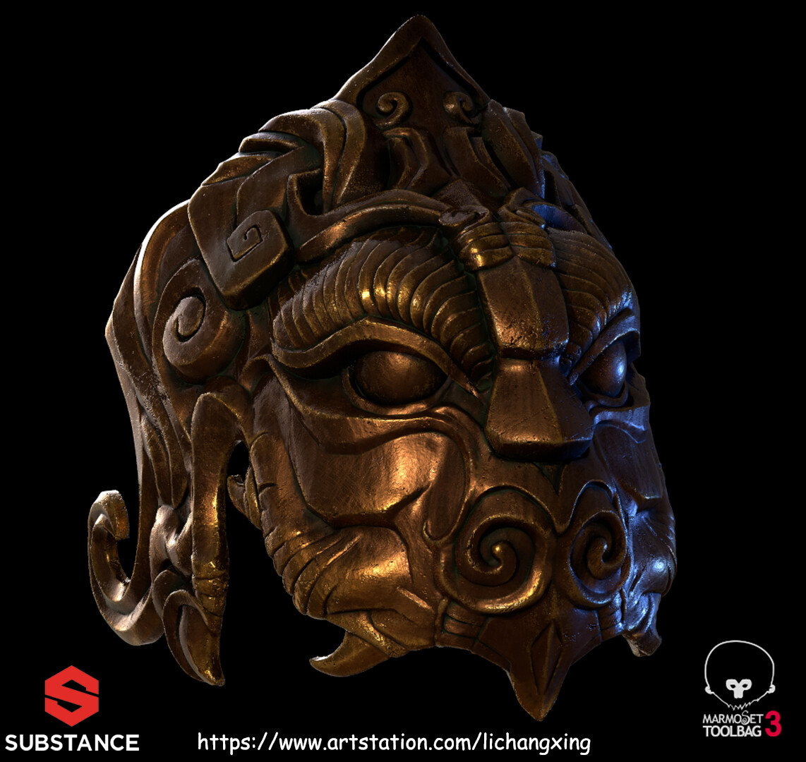 ArtStation - Chinese Bronze shoulder armor