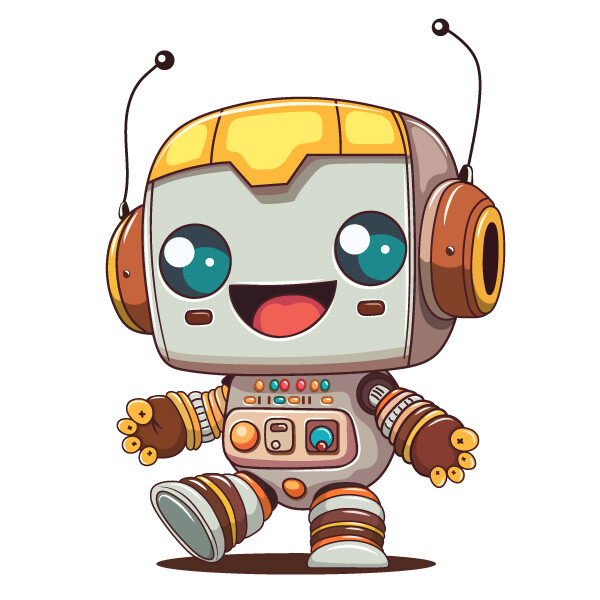 ArtStation - Cheerful cartoon robot.