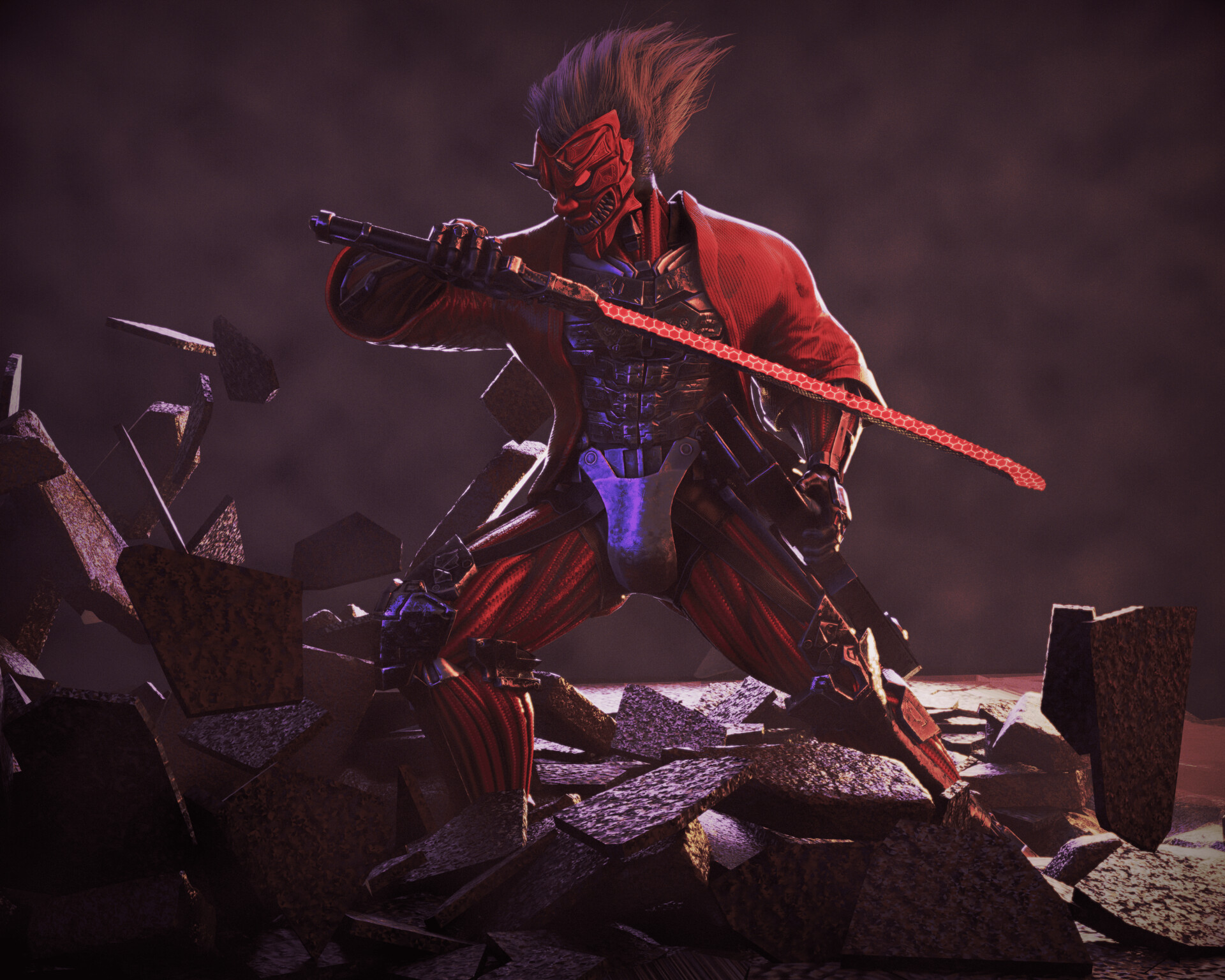 ArtStation - cyber samurai