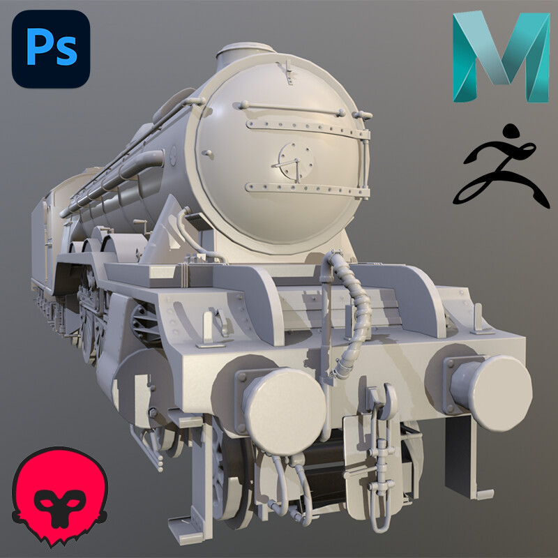 ArtStation - Steam Train (Animated, WIP)