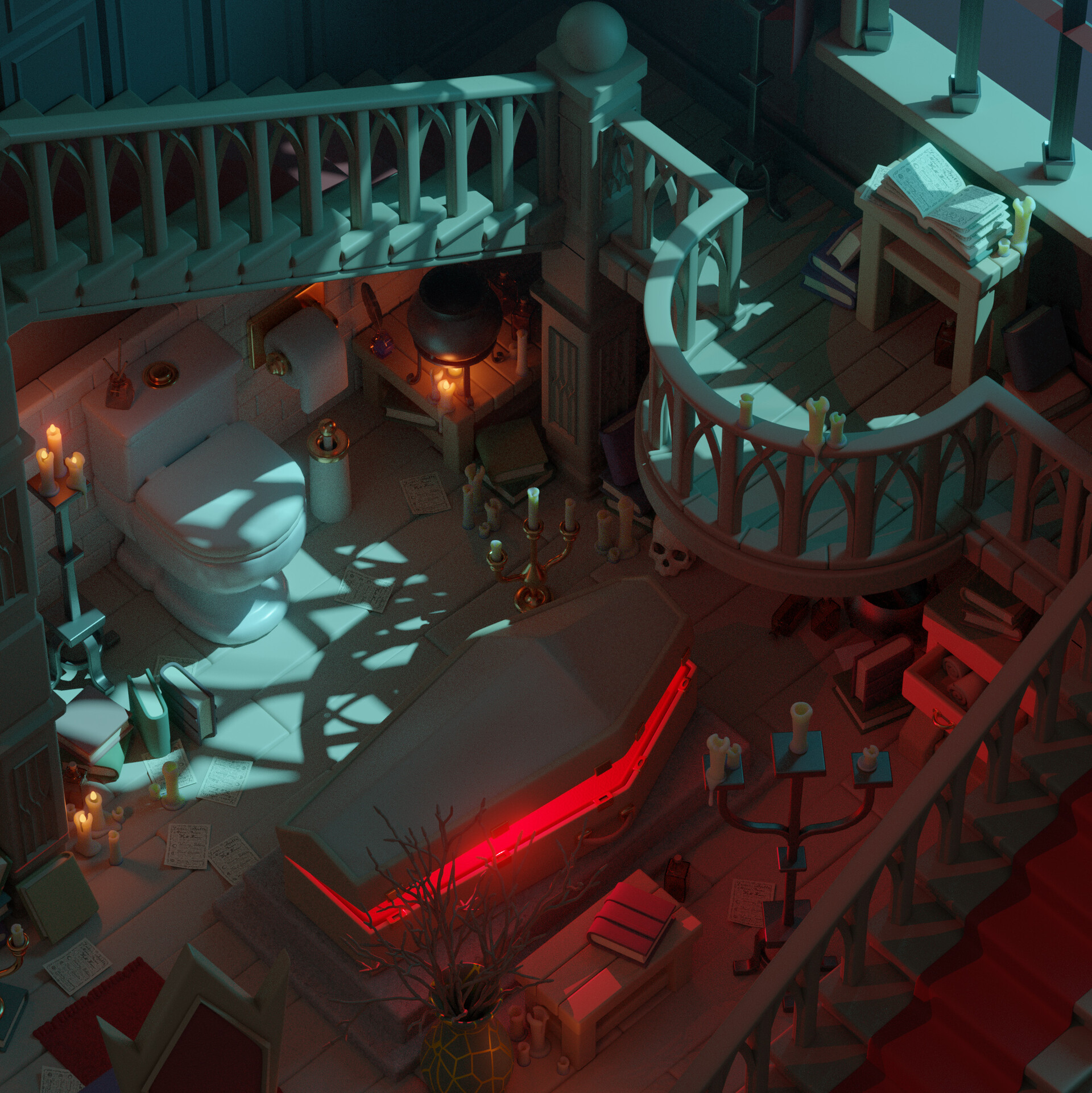 ArtStation - Vampire's cozy room interior