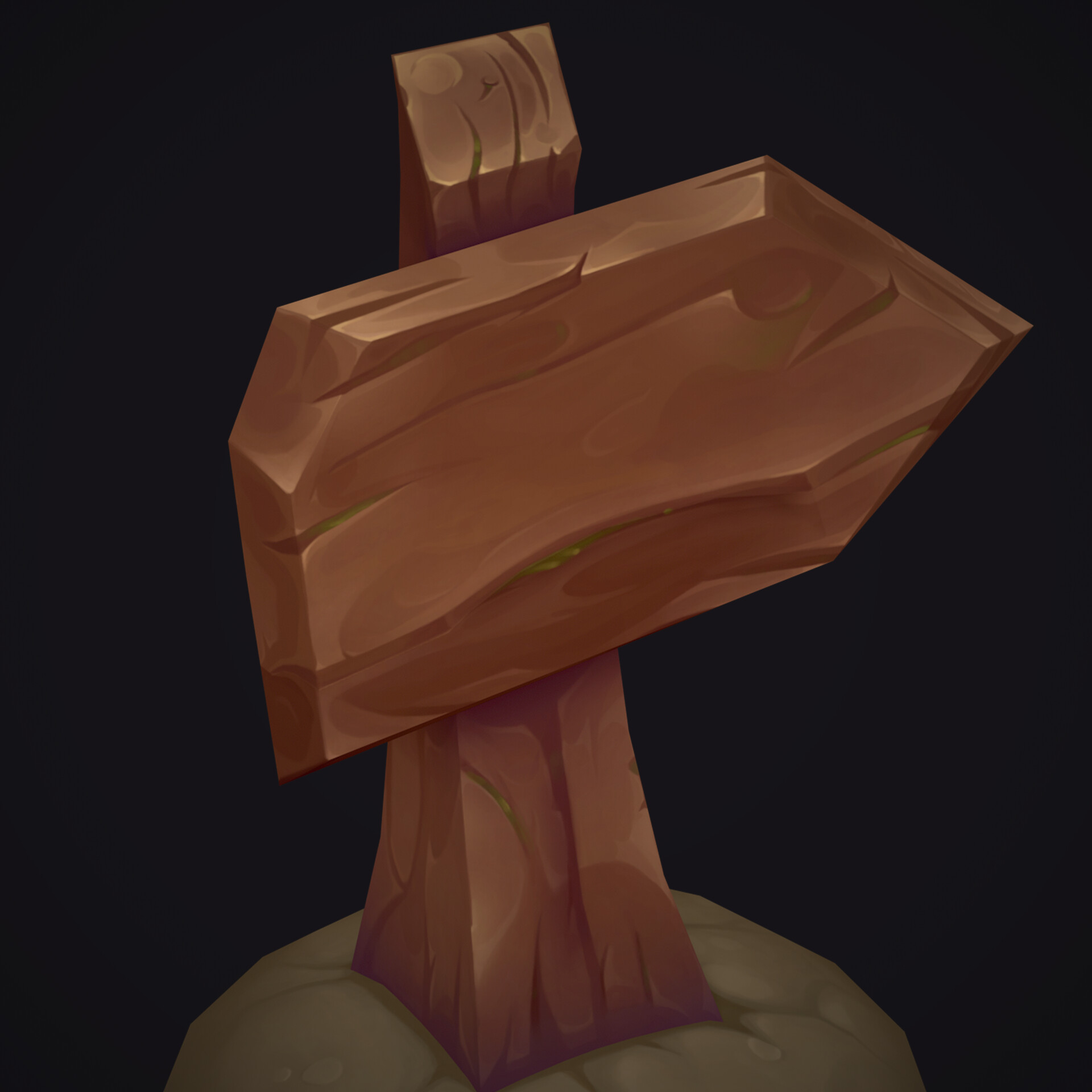 ArtStation - Handpainted Wooden Sign