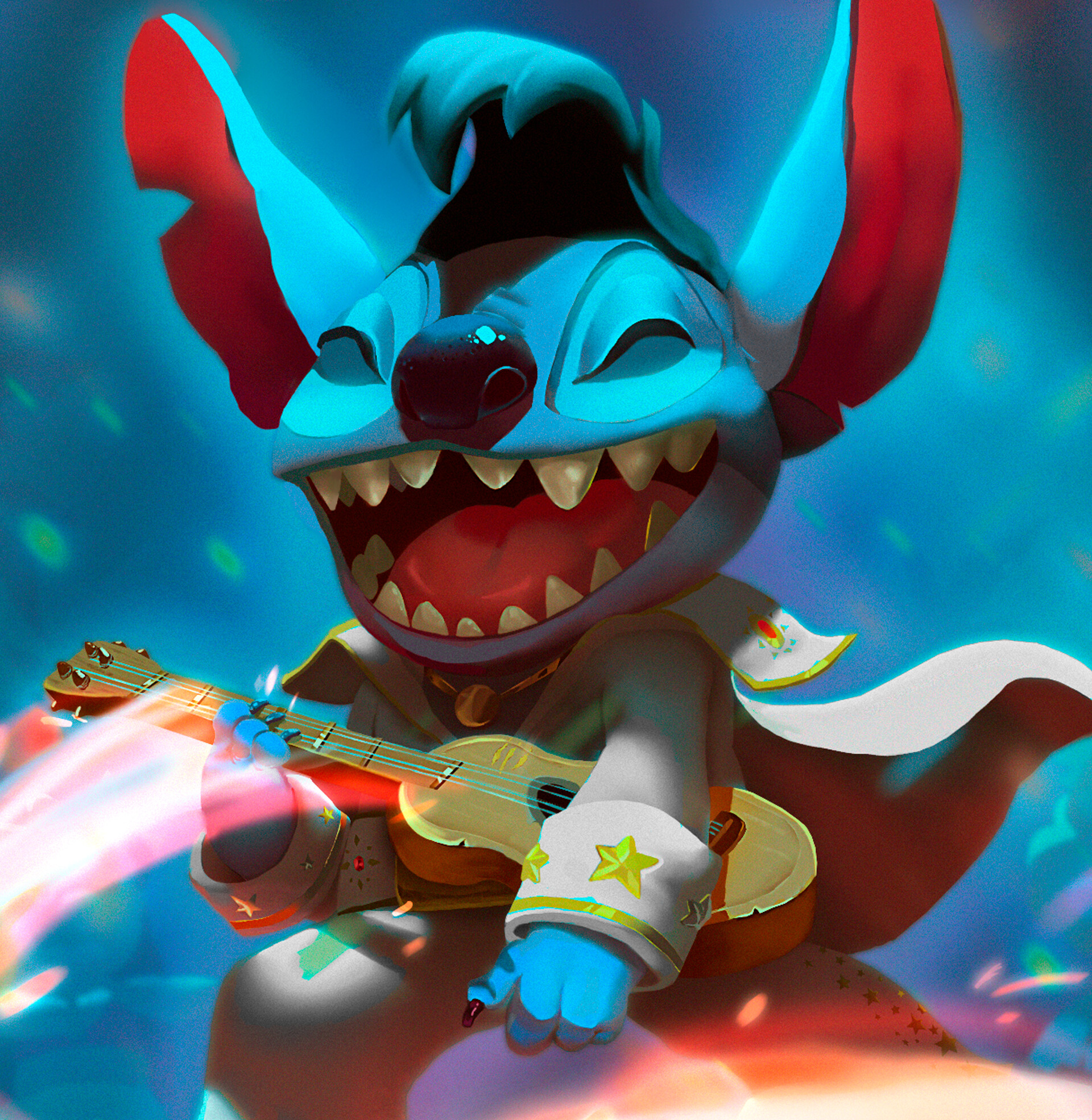 ArtStation - Stitch Elvis Cover cardgame fanart