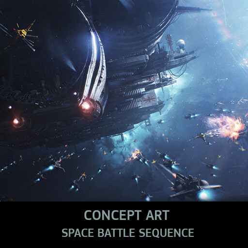 ArtStation - Concept Art - Space Battle Sequence