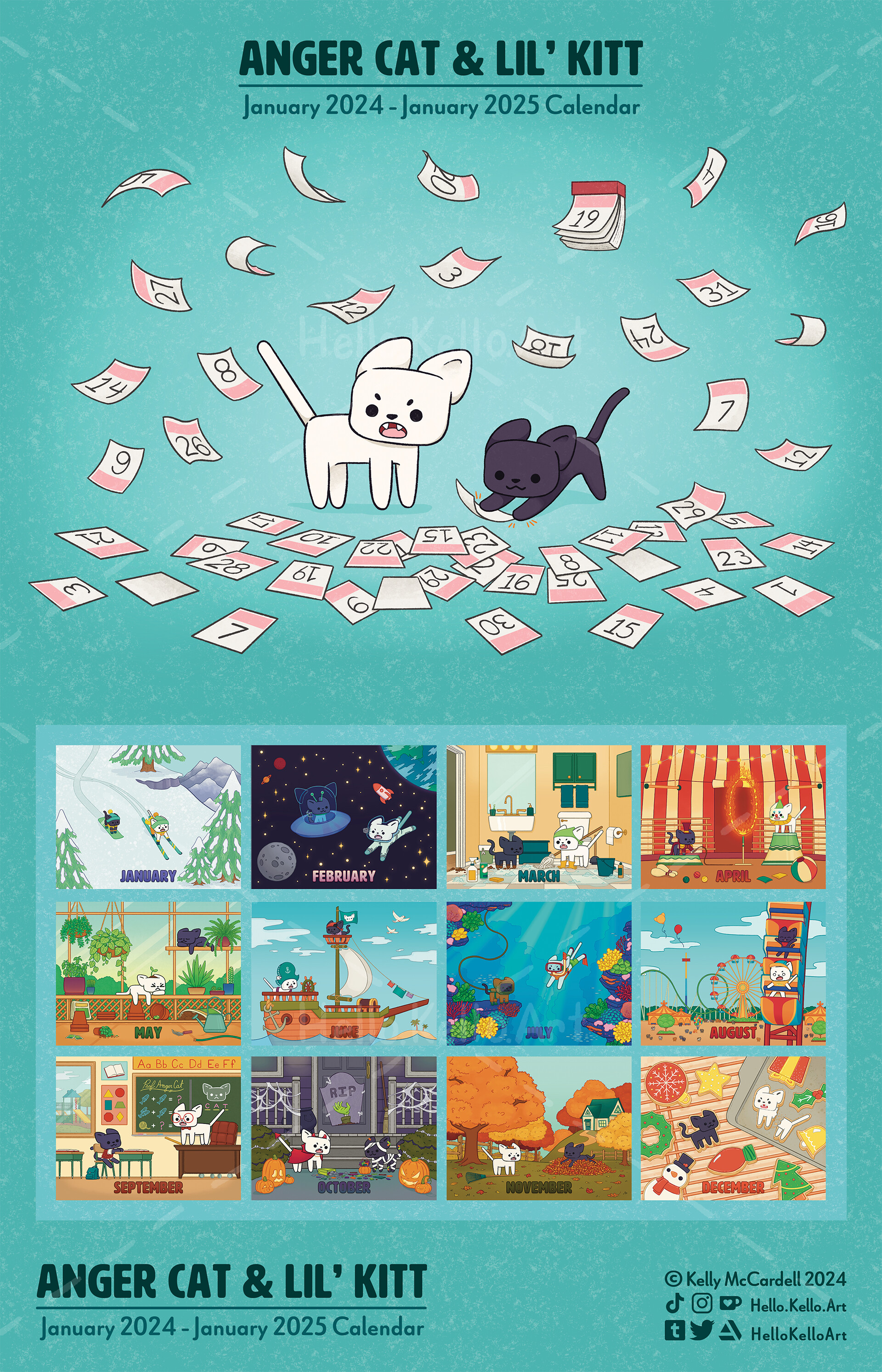ArtStation - Anger Cat & lil Kitt 2024 Calendar