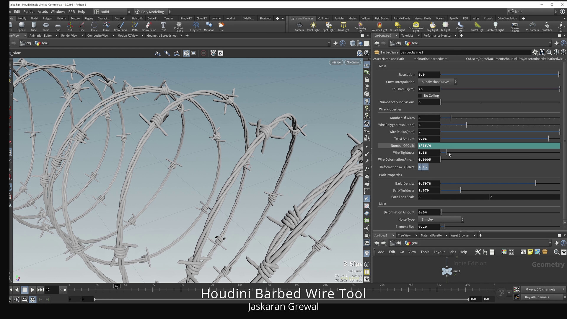 ArtStation - Houdini Procedural Barbed Wire
