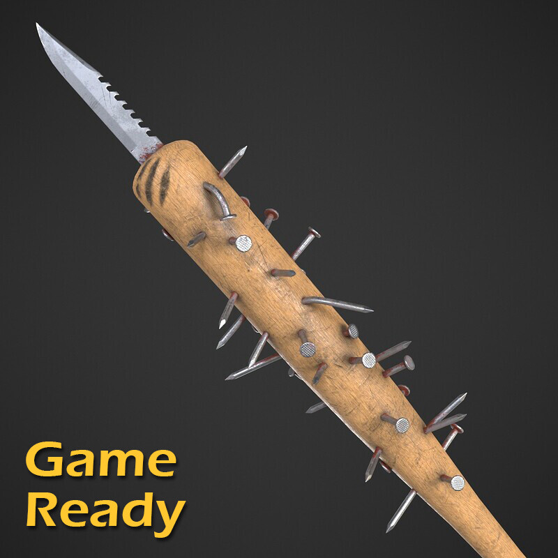 ArtStation - Nailed Baseball Bat Zombie Survival Weapon | Game Ready