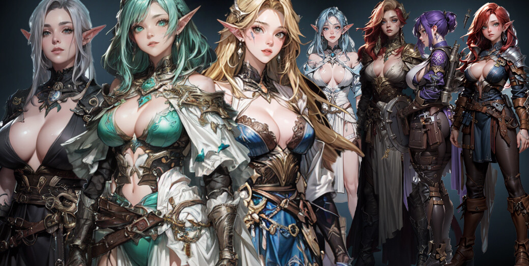 ArtStation - 300 Diverse Realm Warriors Isekai - Character References and Designs Reference Art ...