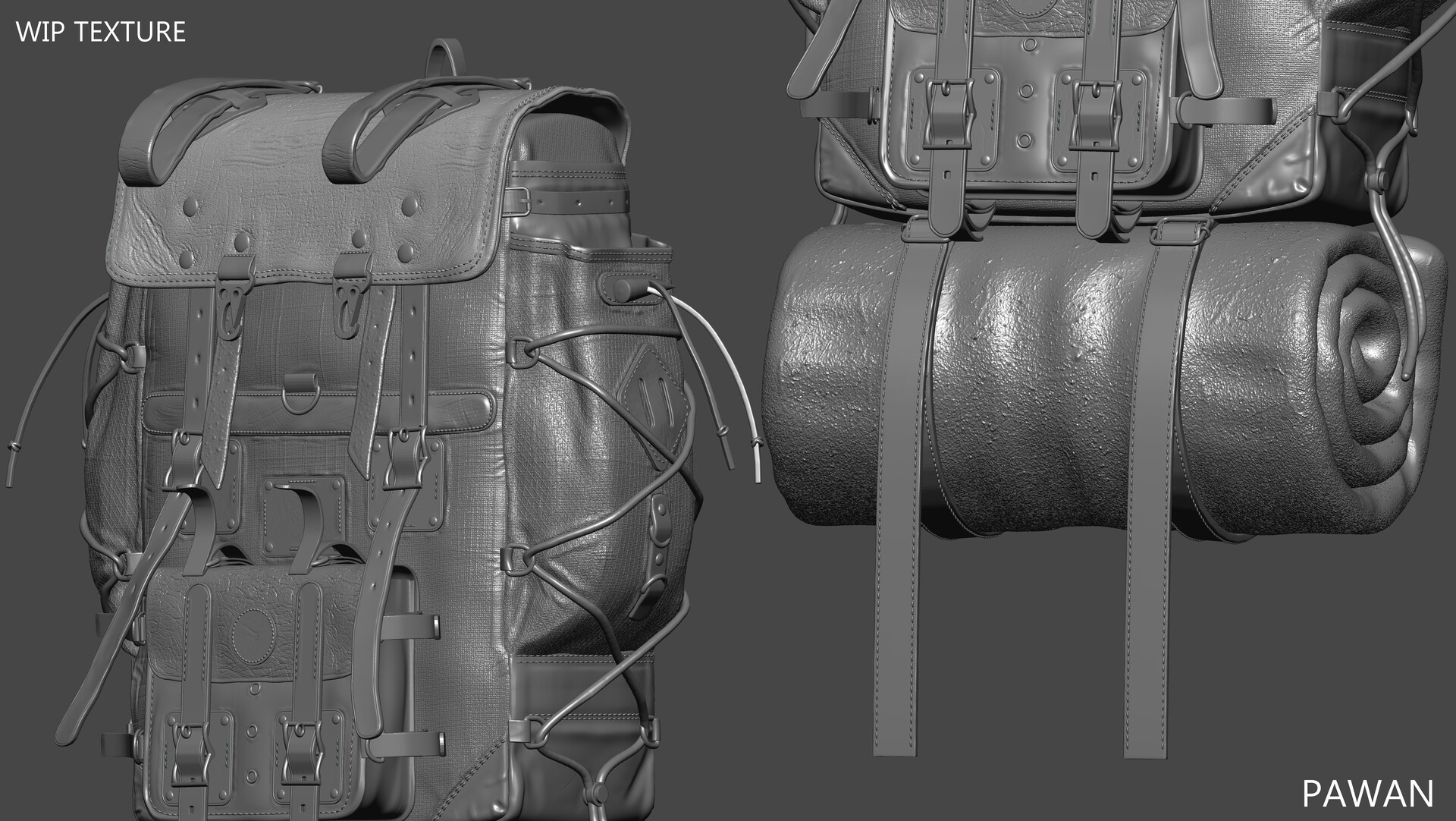 ArtStation - Nomad's Trekker Backpack - WIP