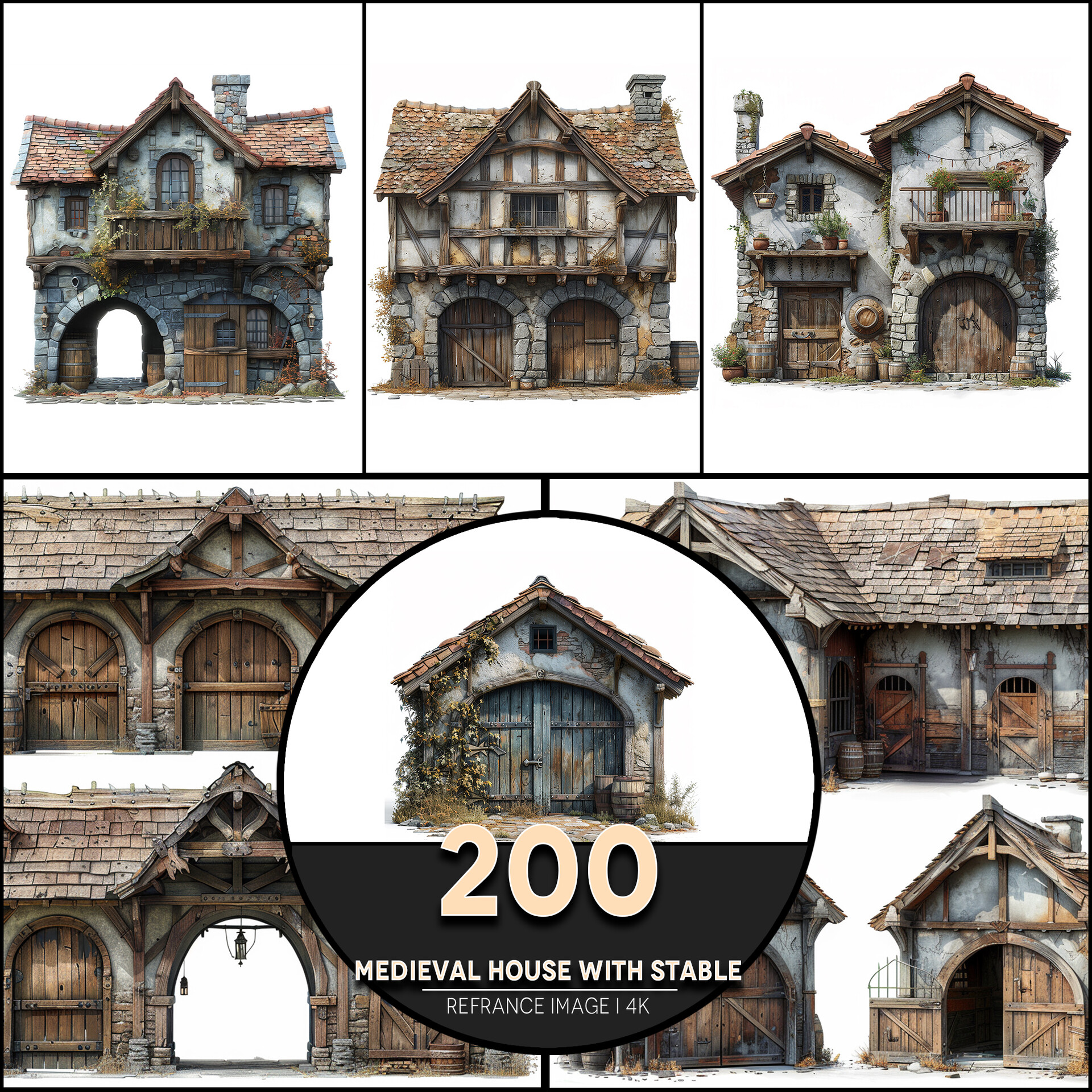 ArtStation - Medieval House with Stable 4K Reference/Concept Images