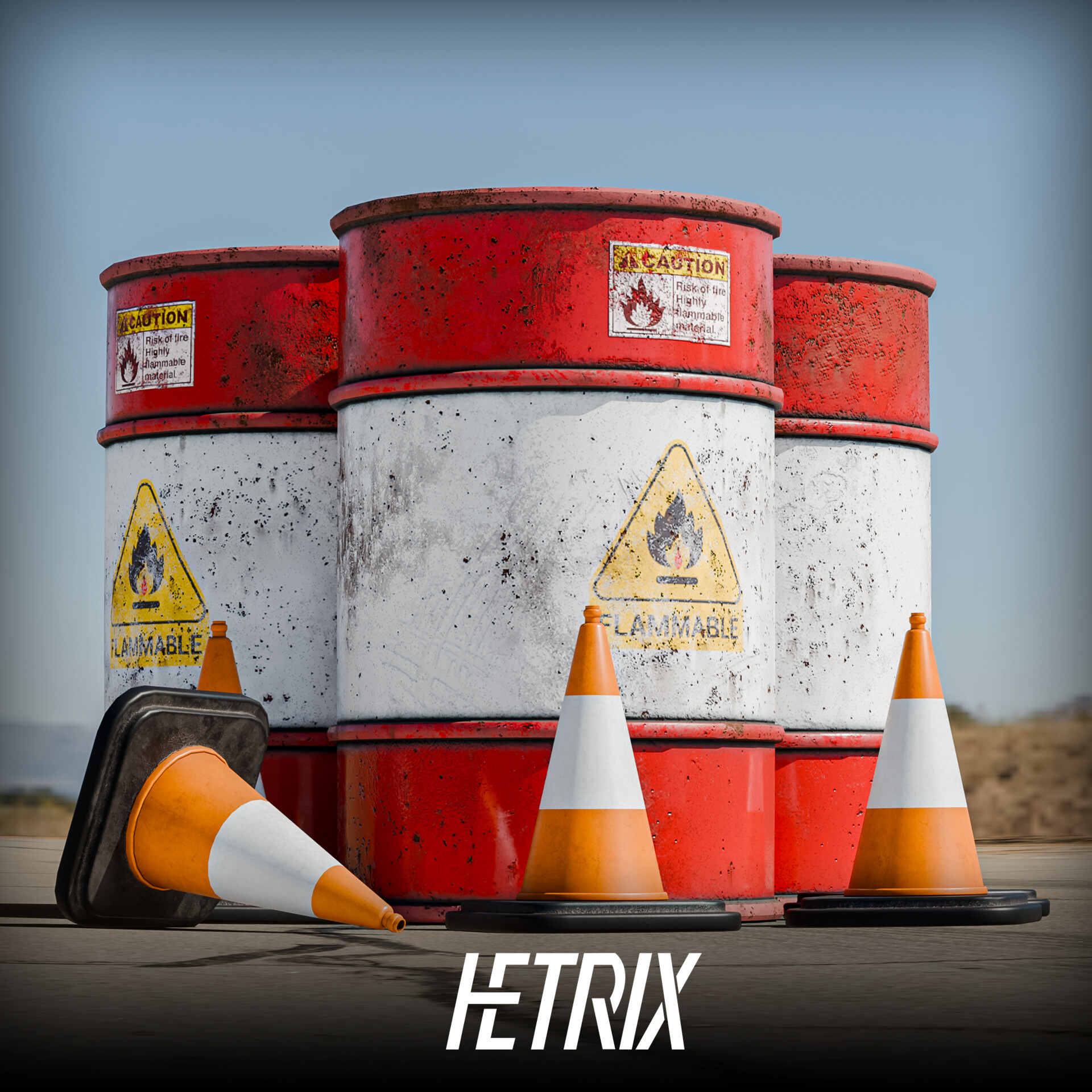 ArtStation - Realistic Low Poly Road Props