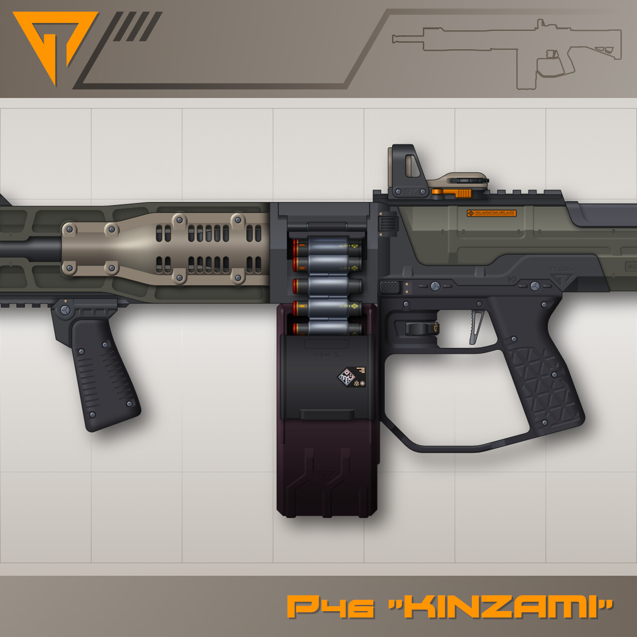 ArtStation - P46 "Kinzami" Light Machine Gun