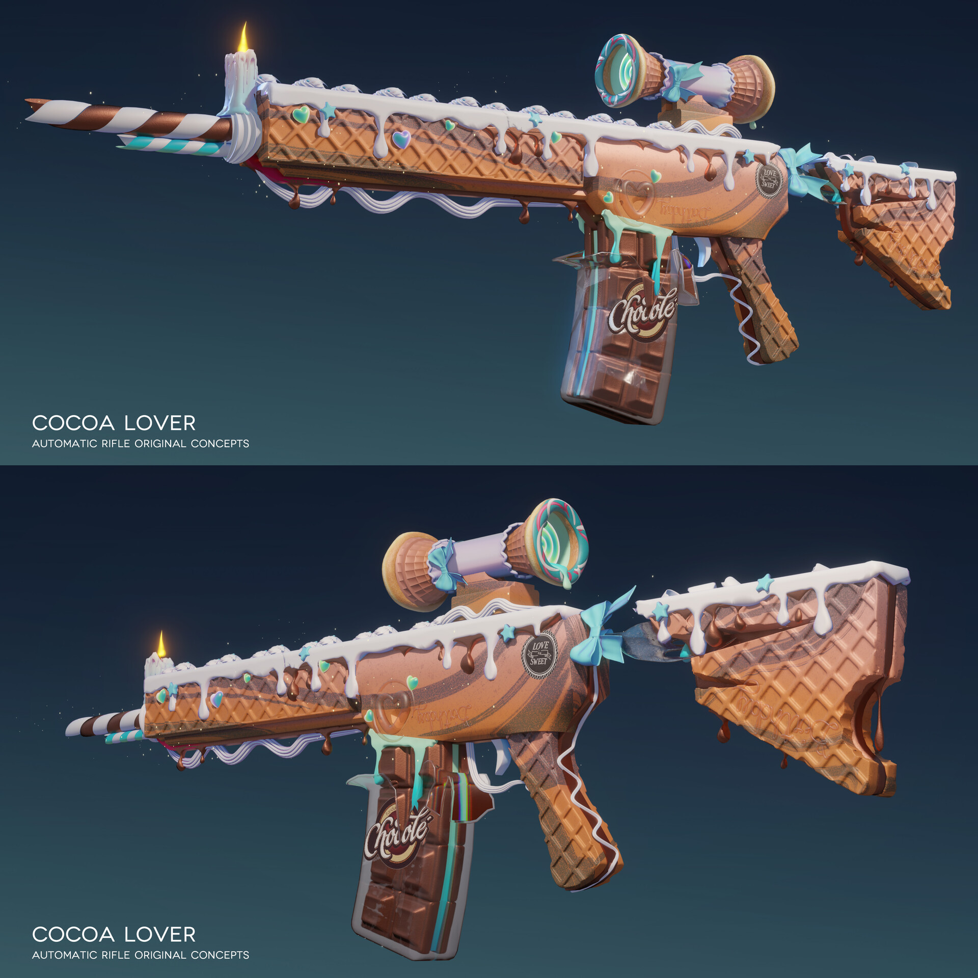ArtStation - 甜点枪械设计Gun Design