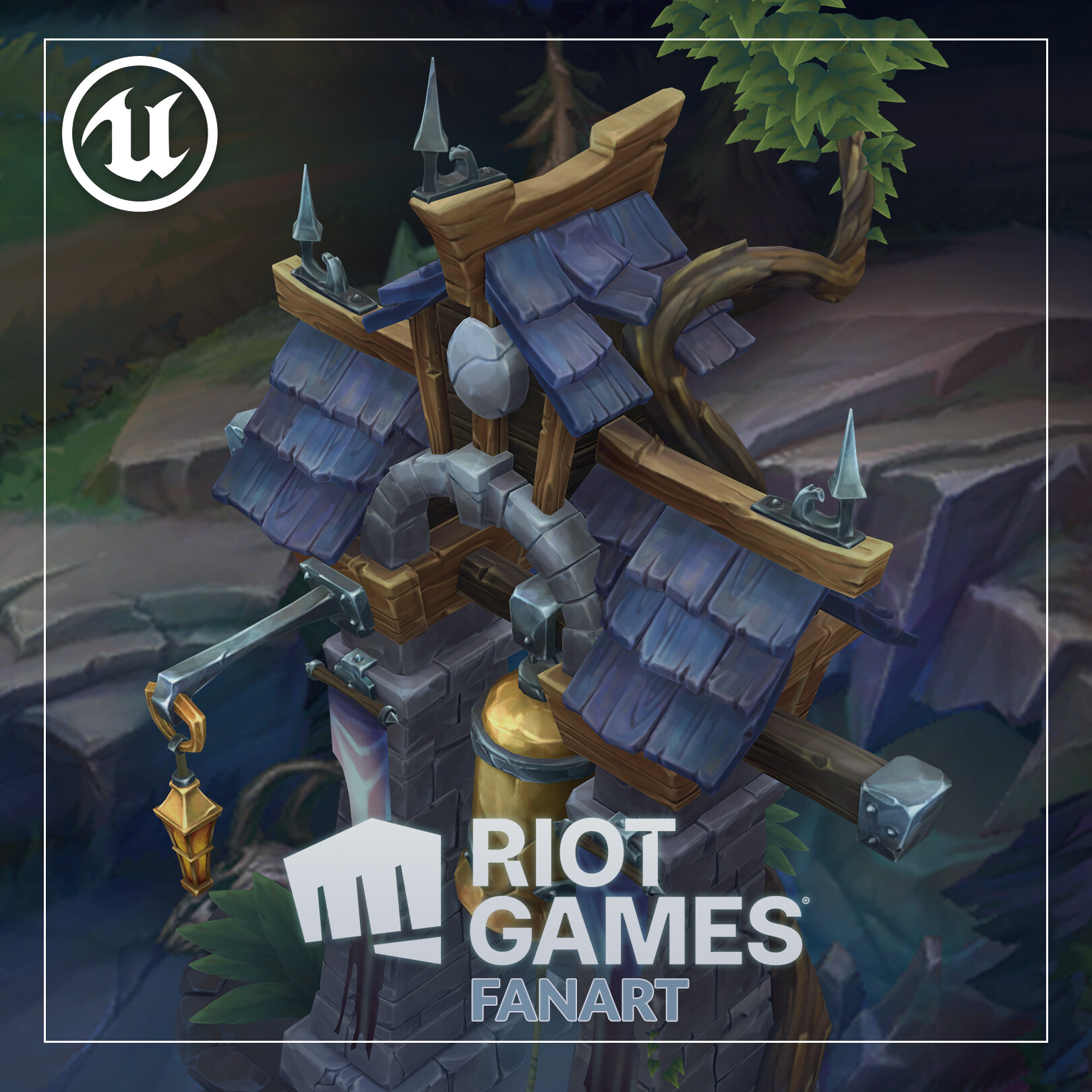 ArtStation - Wolves Bell Tower - Riot FanArt + Workflow Breakdown