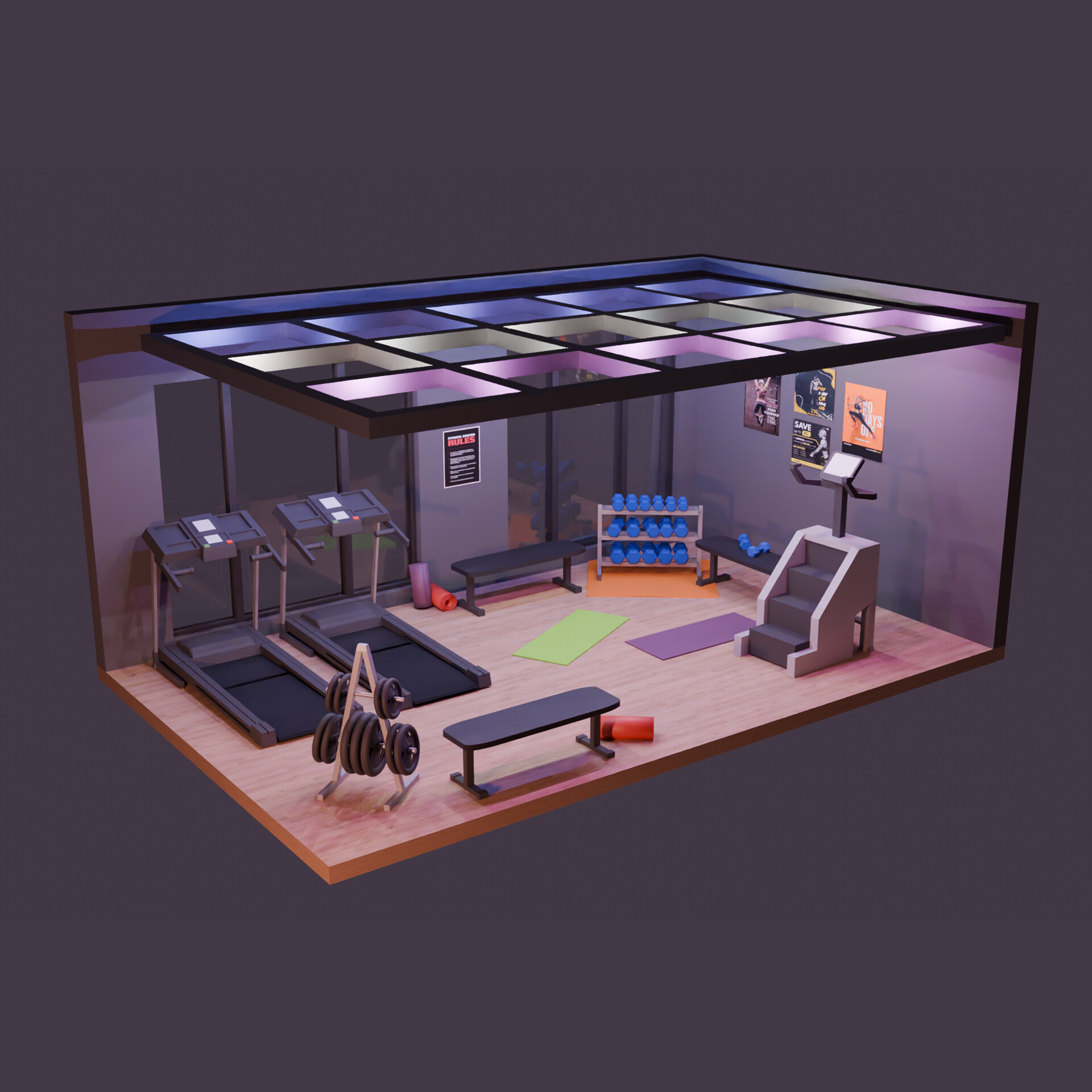 ArtStation - Low Poly Gym