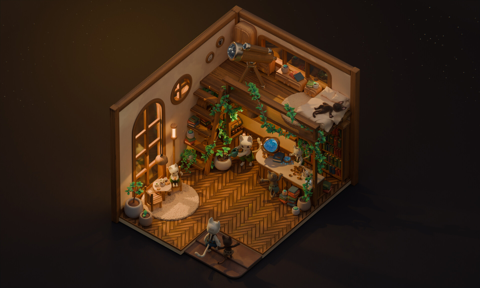 ArtStation - Cozy Cat Café - Animation/Video