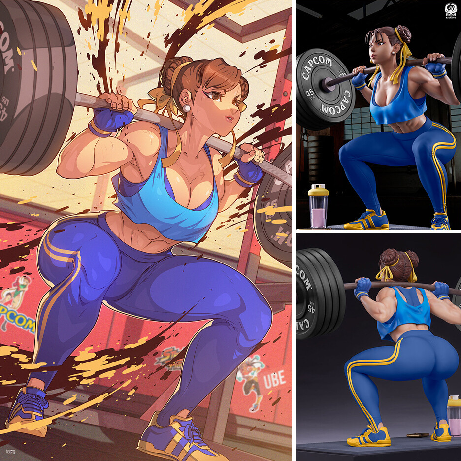 ArtStation - PCS' Squatting Chun Li Statue